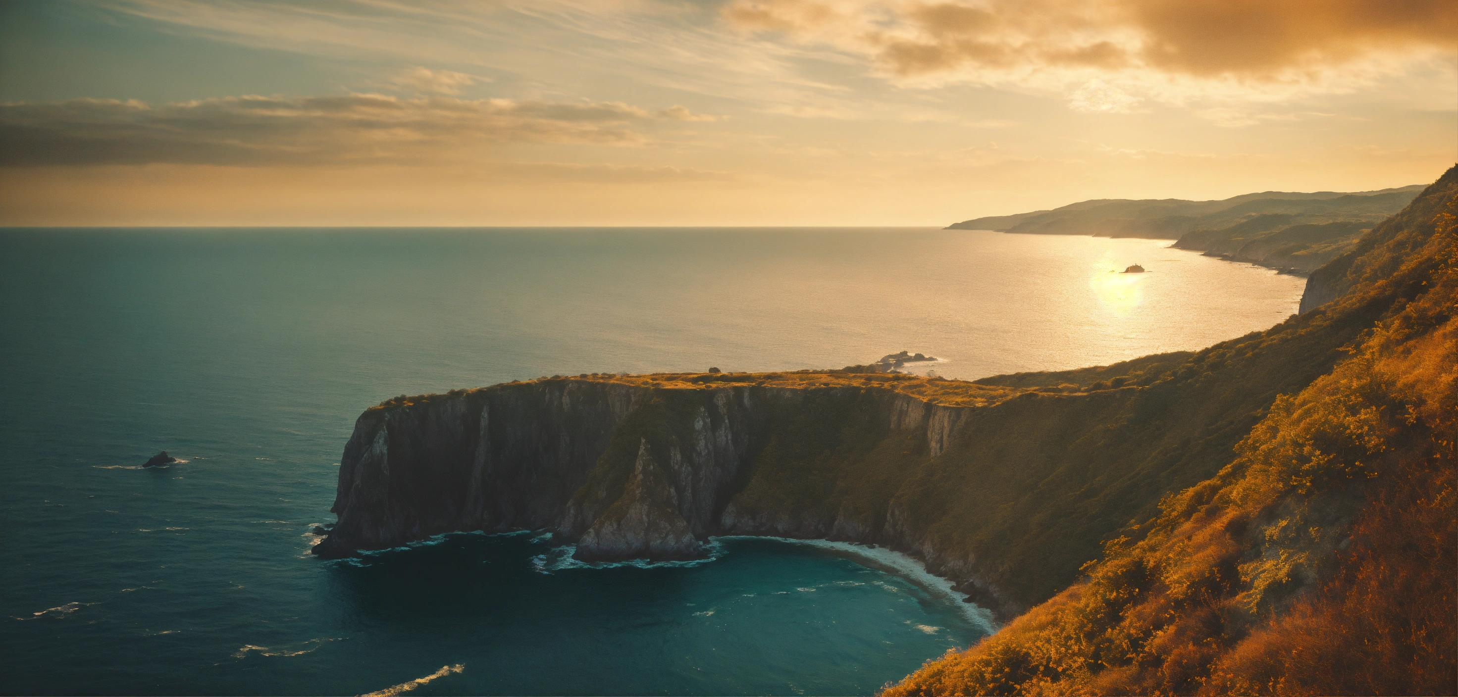 Lexica - Beautiful sea cliff landscape during sunset,16k, cinematic ...