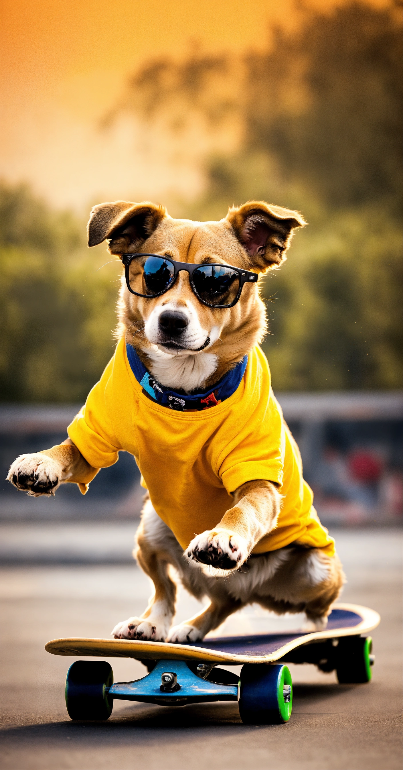 Lexica - Design a picture of a dog as a professional skateboarding ...
