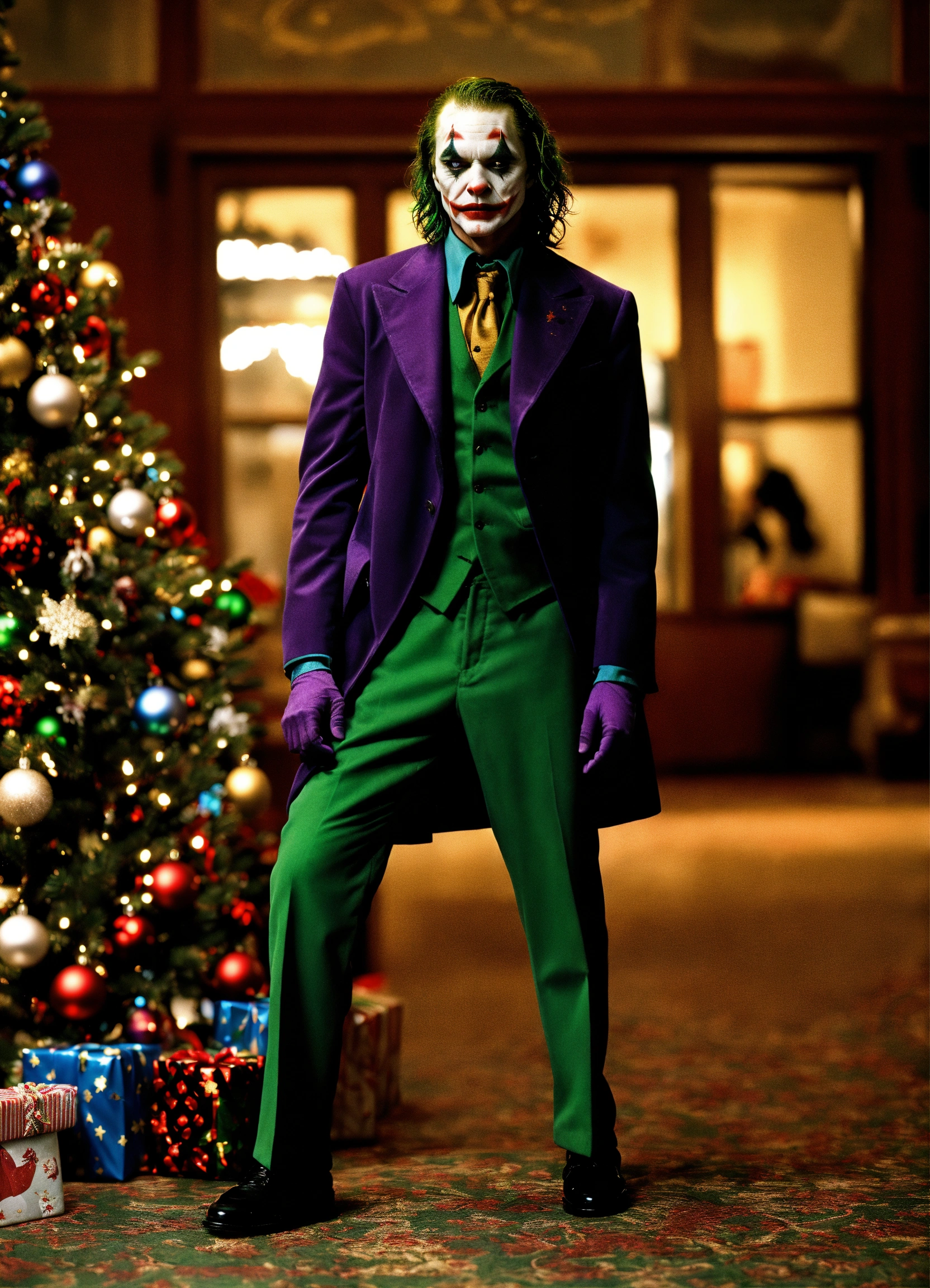 Lexica - The Joker, Christmas, christmas tree, 2000s movie, photography