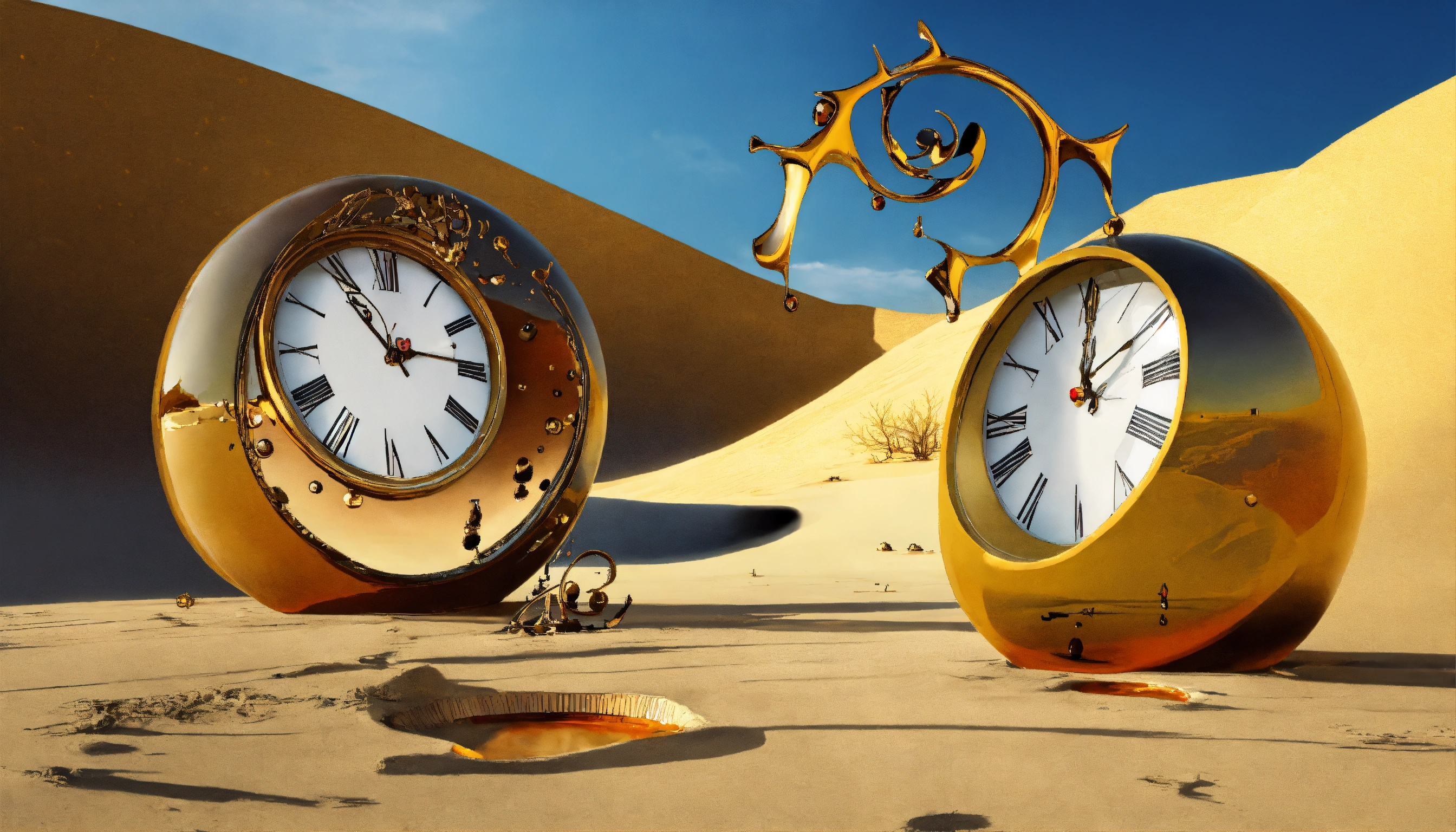 Lexica - Surrealism bending melting Clocks Dalí style