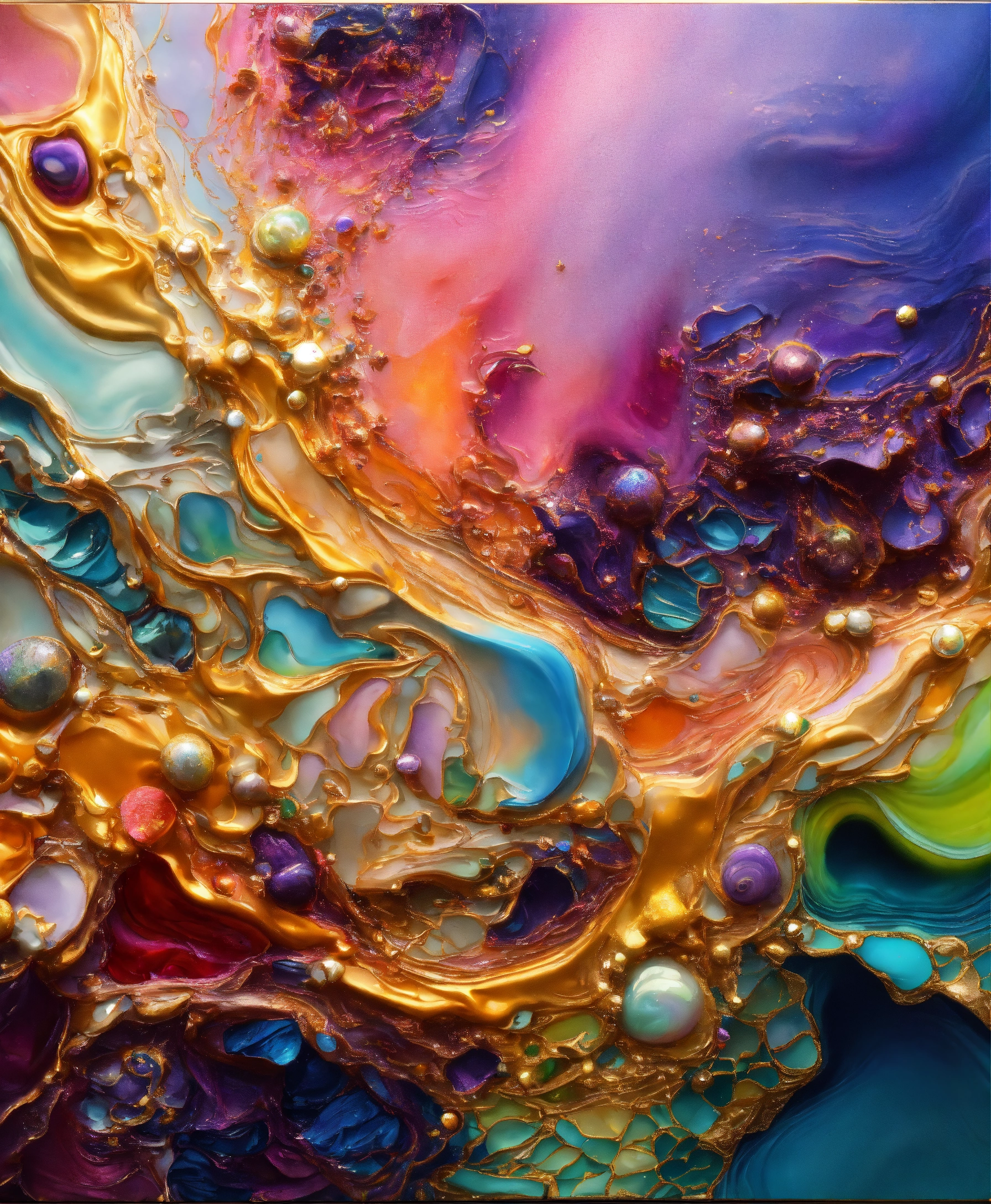Lexica - Colorful abstract painting oil and water complex complicated ...
