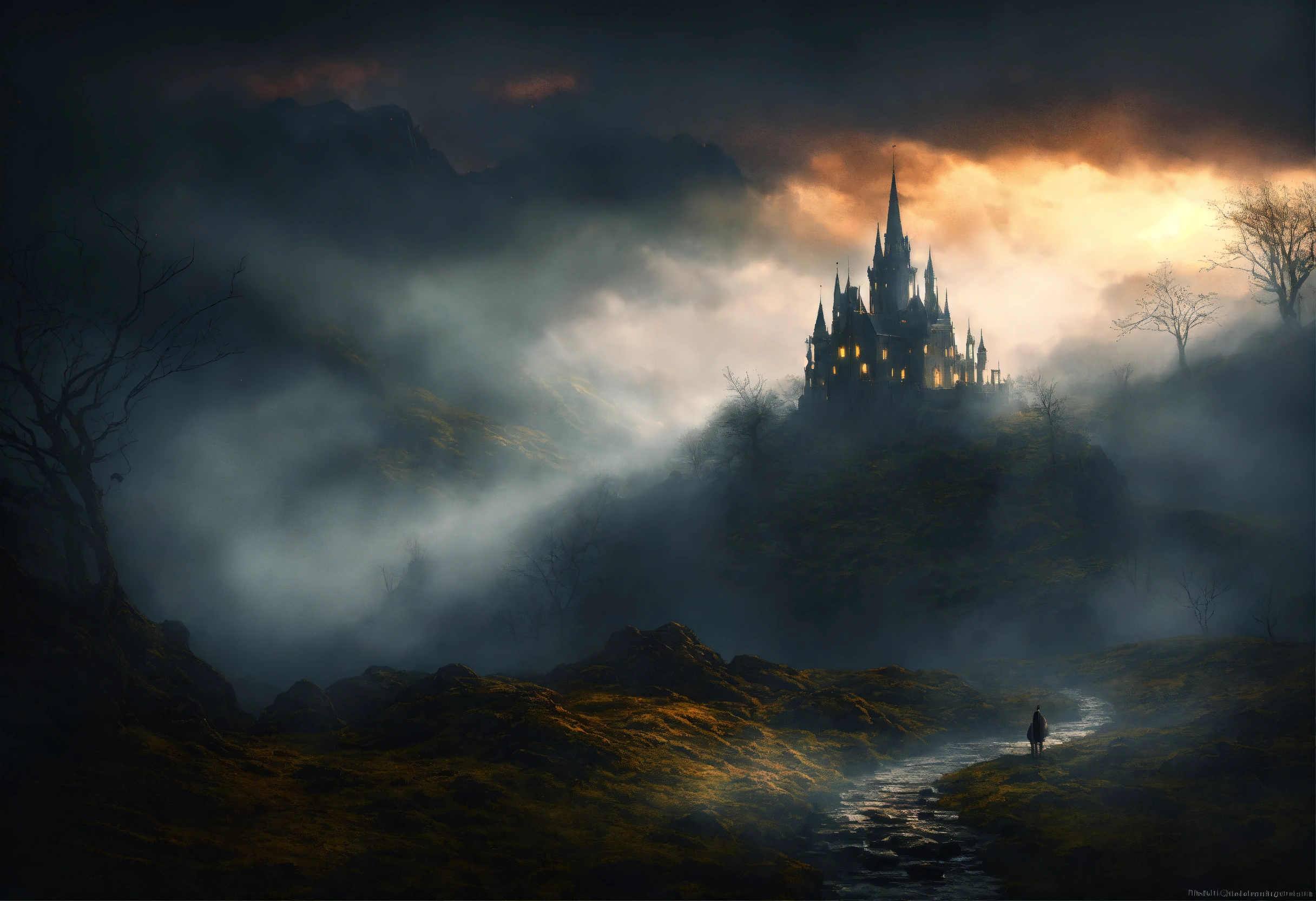 Lexica - Shadowy mist magic producing a shadowy mist in dark fantasy world