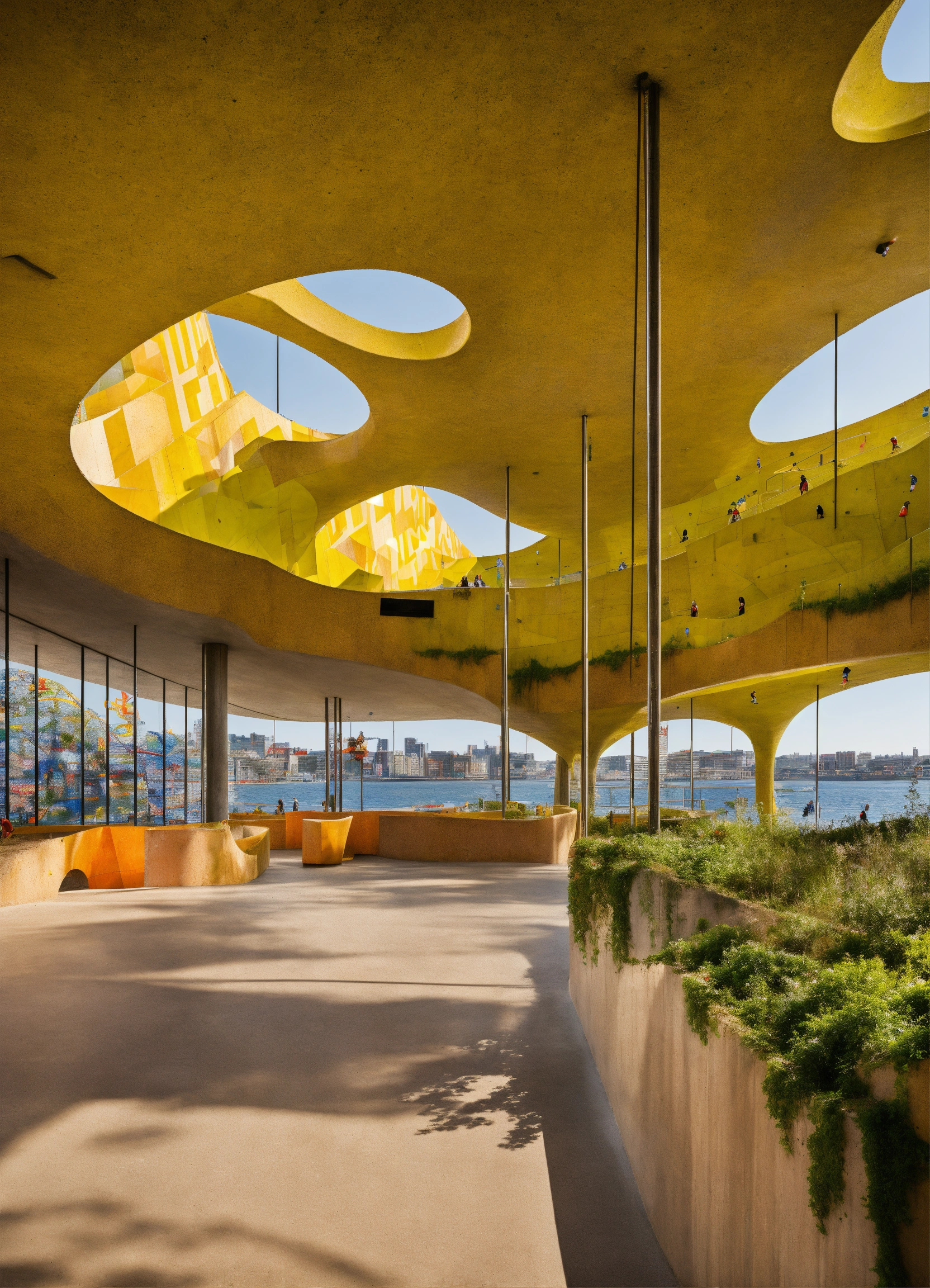 Lexica - Bjarke Ingels impressionist concrete amusement park in the city.