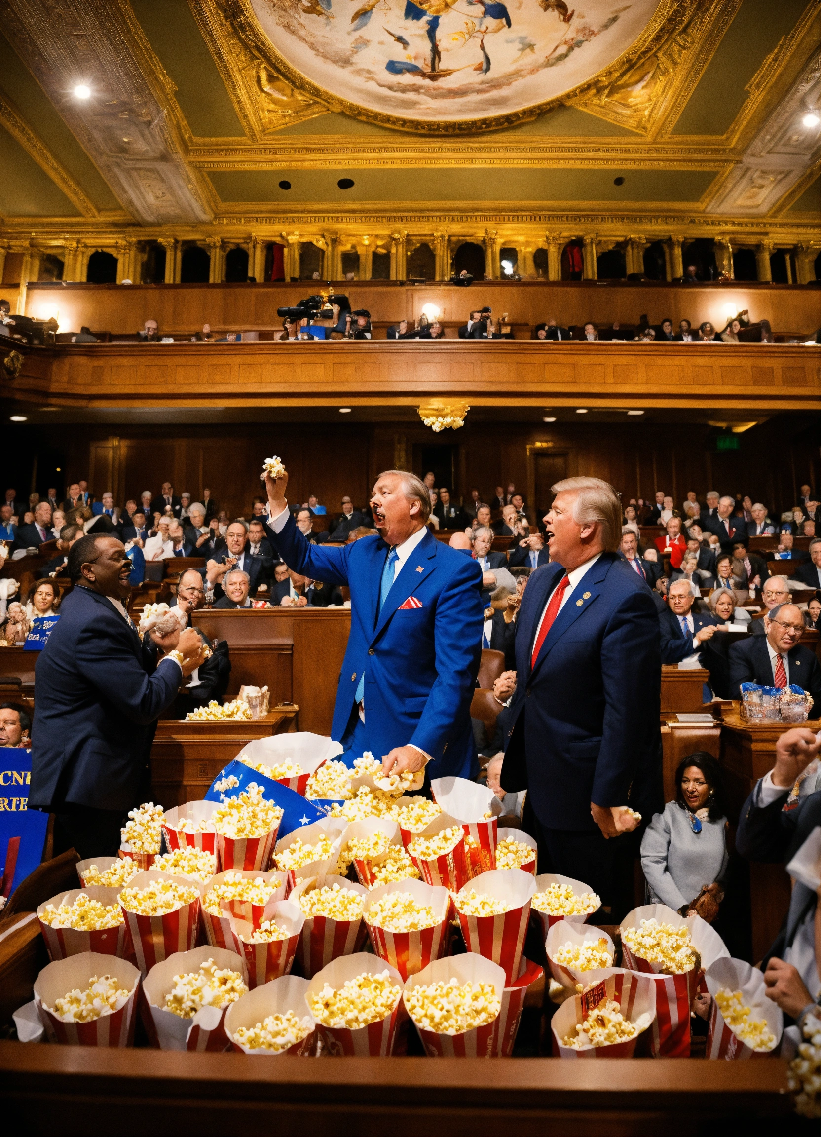 Lexica - Members of the US congress having a popcorn fight