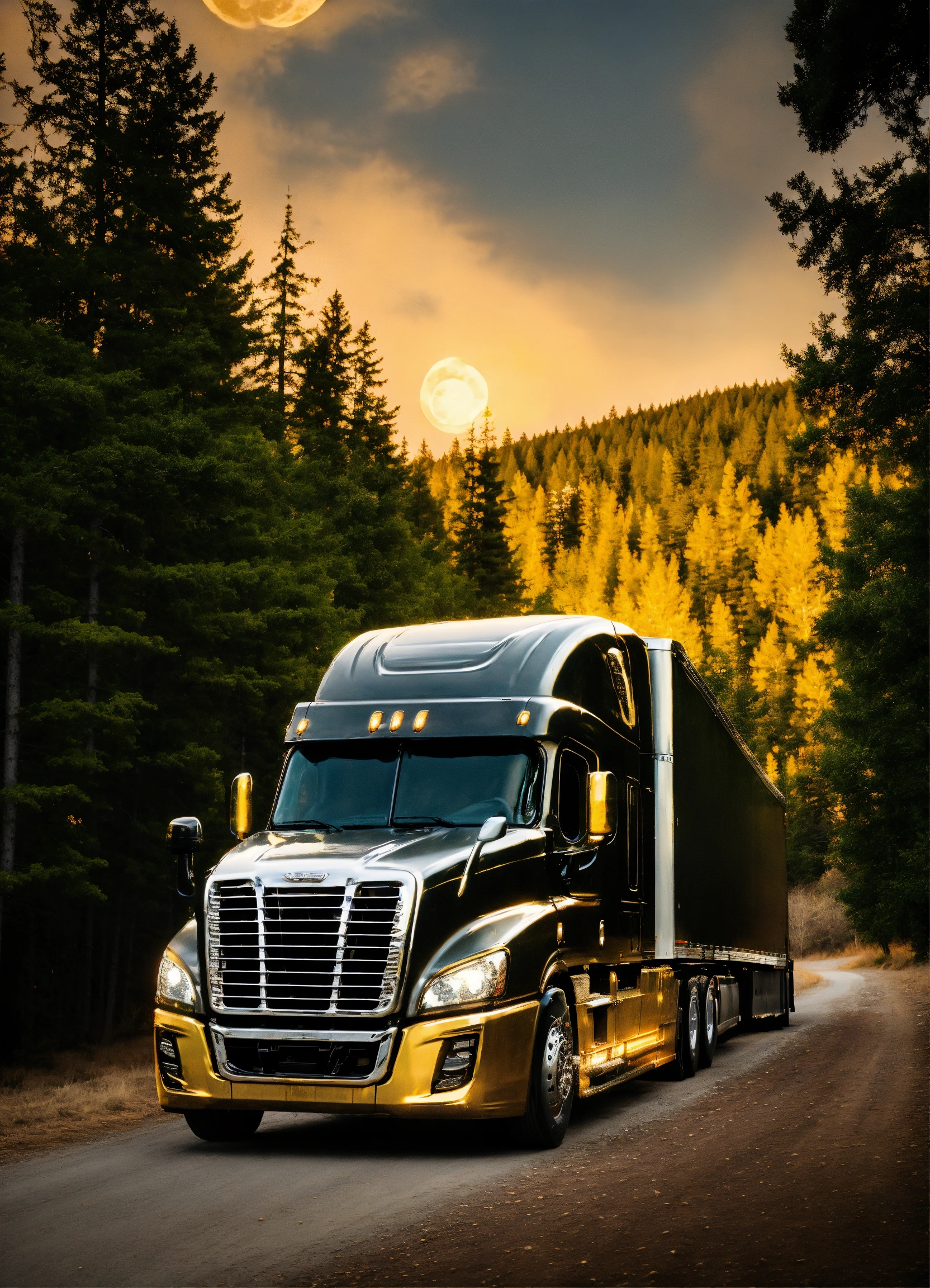 Lexica - 2023 Freightliner cascadia black and Gold trim with woodland ...