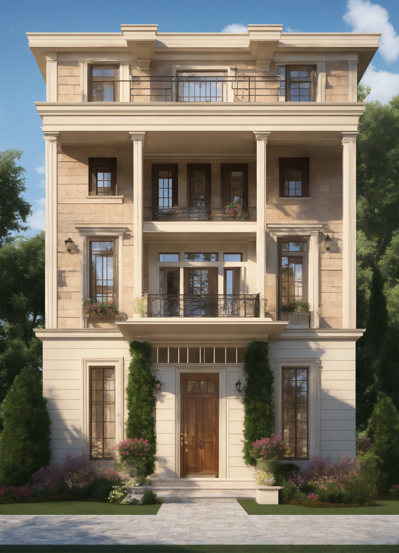 Lexica - Generate a classical house design with an asymmetrical facade ...