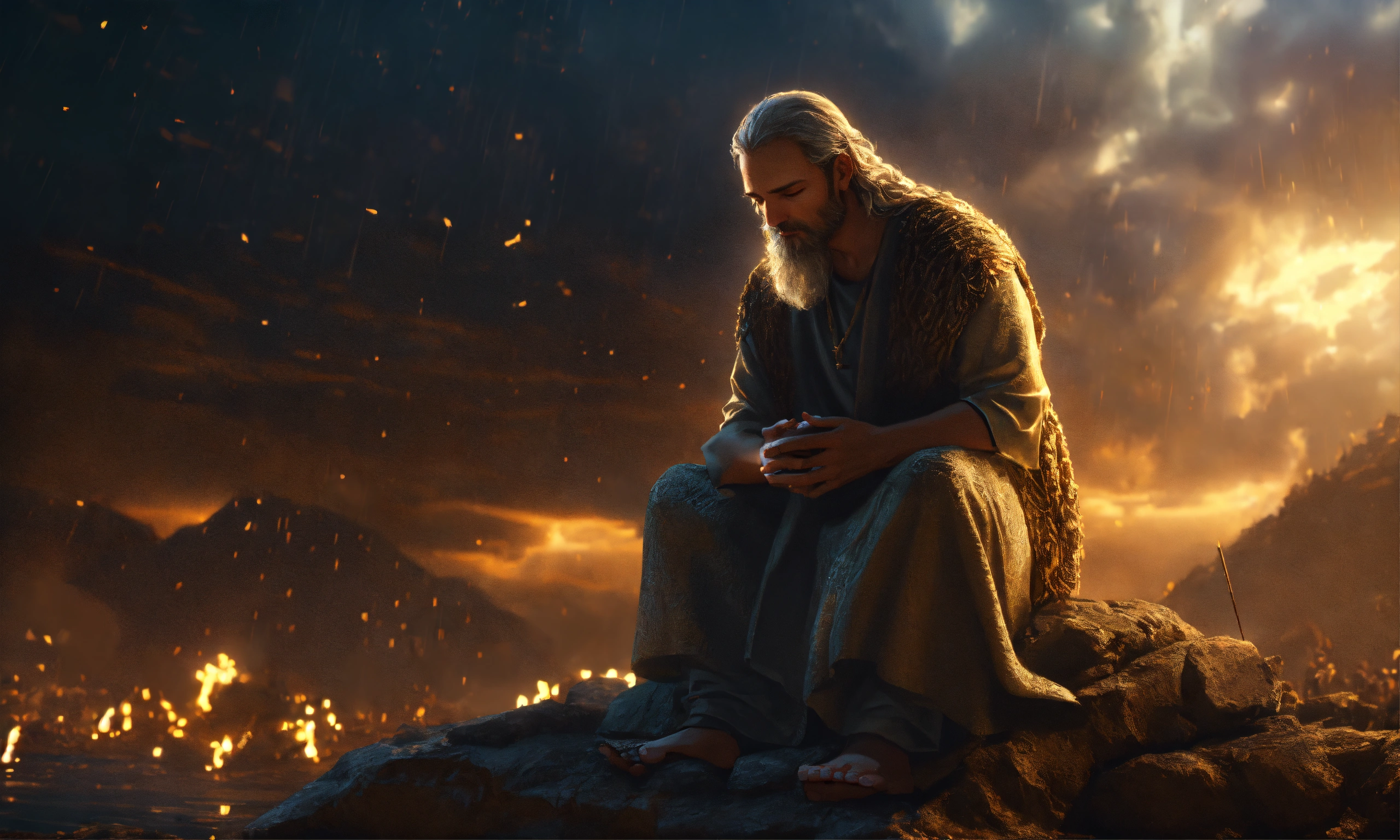 Lexica - Biblical story of Noah praying to God, insanely detailed and ...