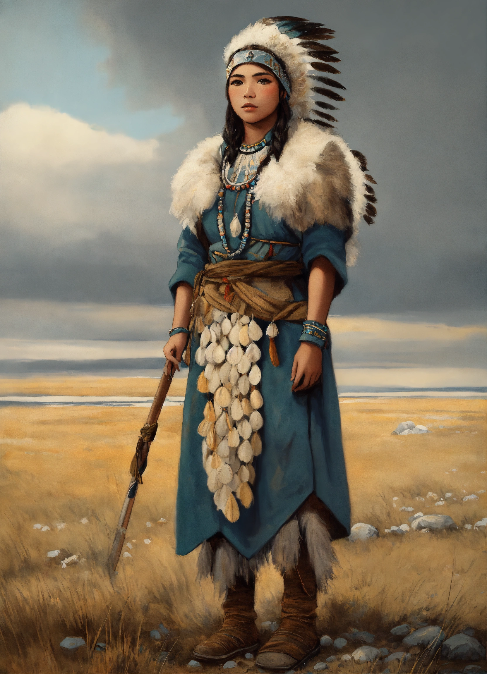 Lexica - Full body Illustration by Tom Björklung an inuit woman, young ...
