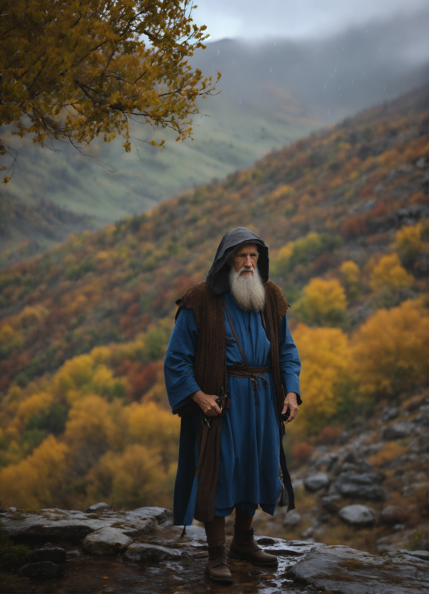 Lexica - ISRAELITE old man shepard in mountains, rainy, autumn, dark ...