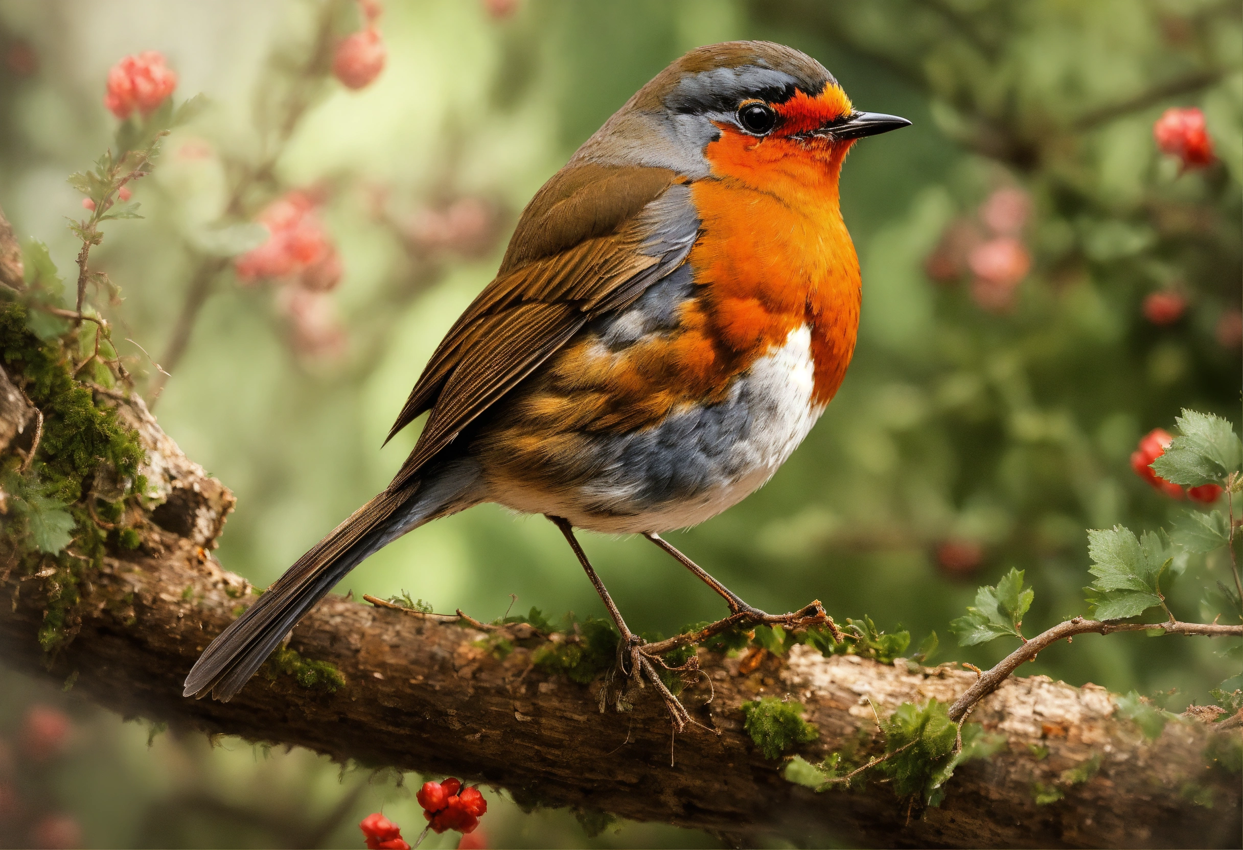 Lexica - Beautiful detailed robin bird with red belly with a detailed ...