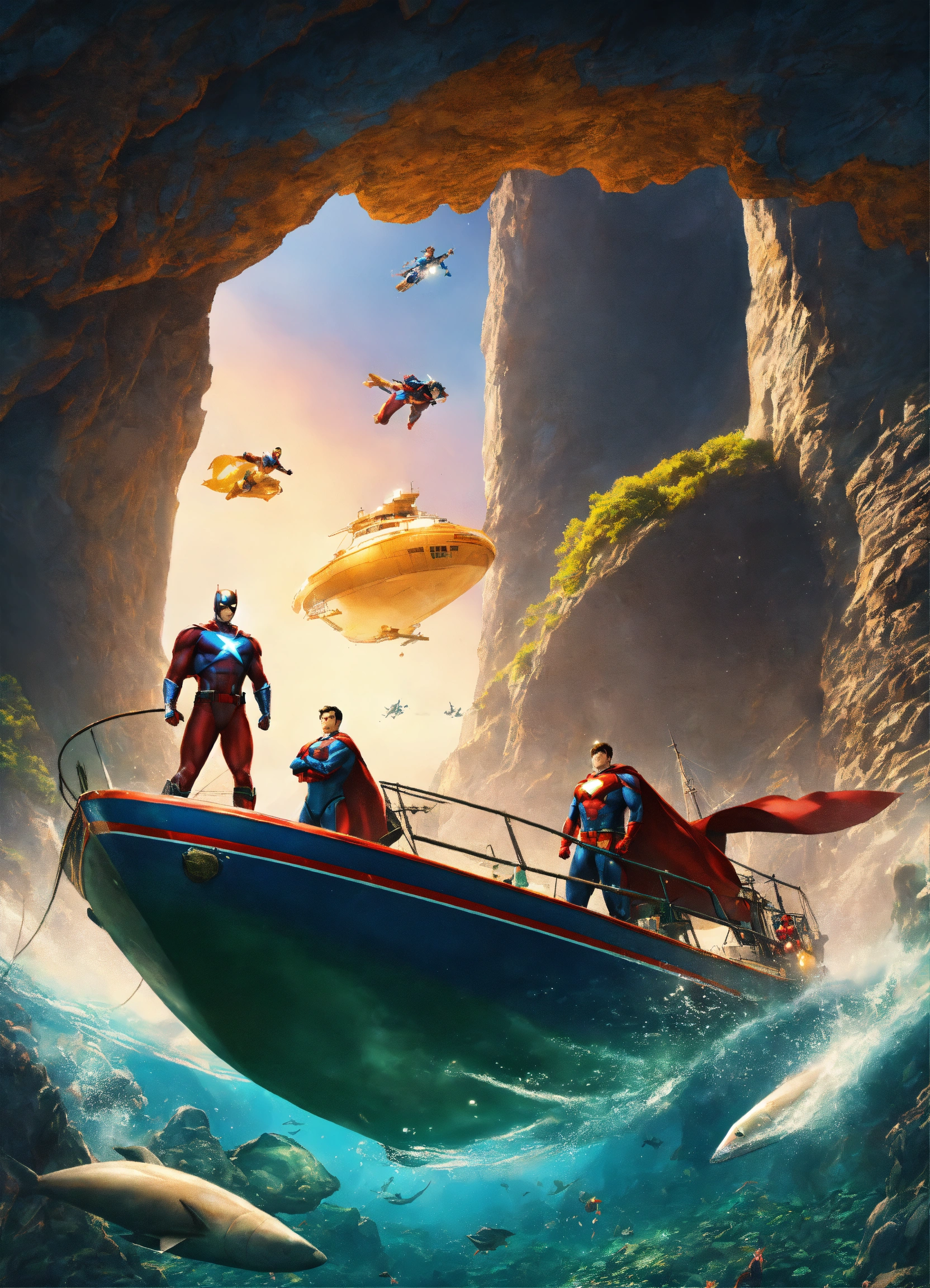 Lexica - Hyper-realistic animation, superheroes in sight, ready for war ...