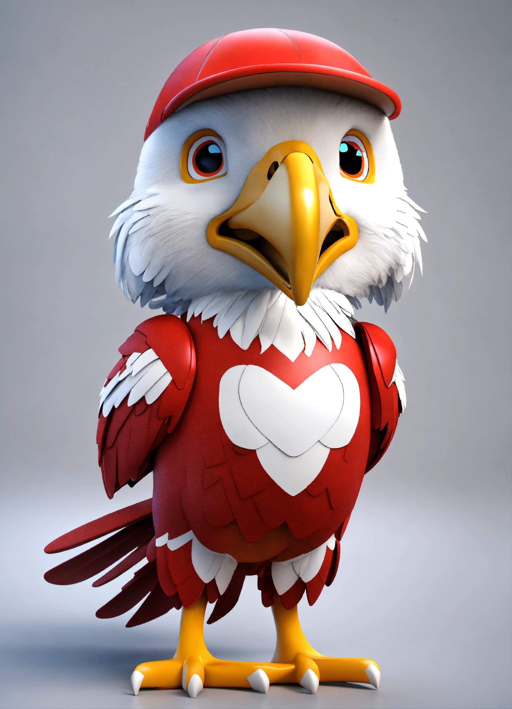 Lexica - Cute eagle, standing straight, looking happy, as a mascott ...