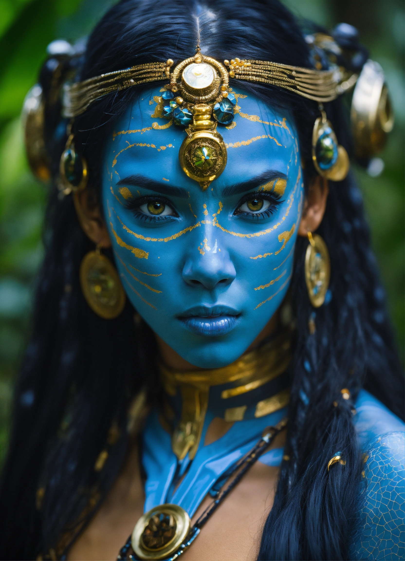 Lexica - Exotic Latina with beautiful eyes wearing blue skin like from ...