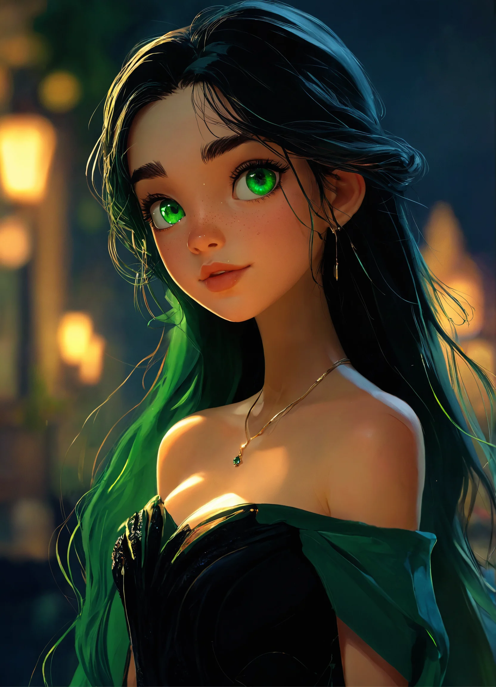 Lexica - Amorphous forms character smooth lines, cute face, green eyes ...