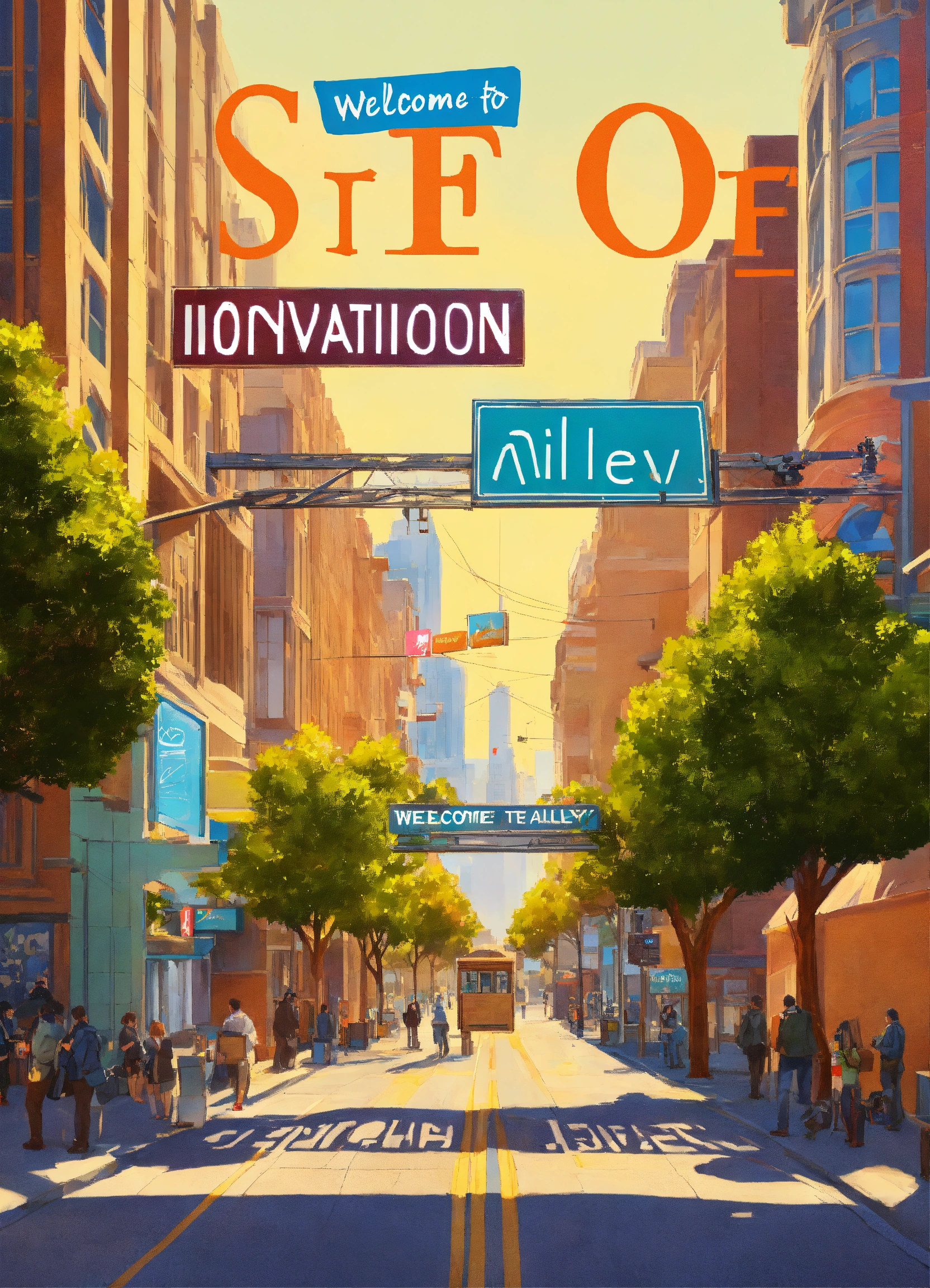 Lexica - Welcome to SF innovation alley sign welcoming people, with ...