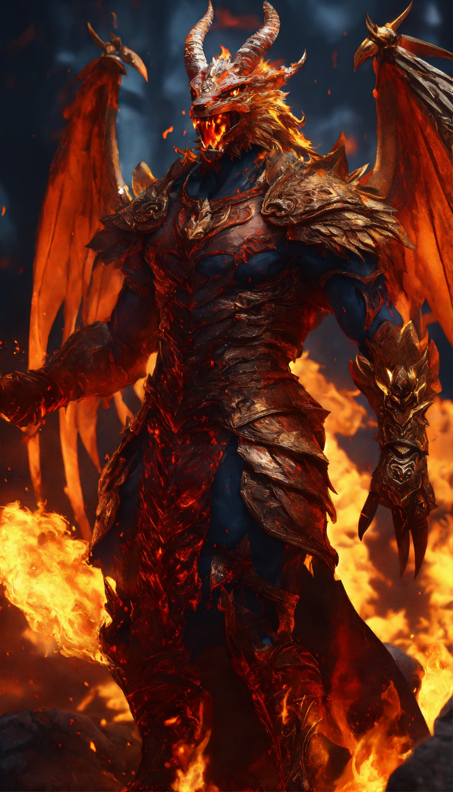 Lexica - A fire mythical creature, 8k, Unity.