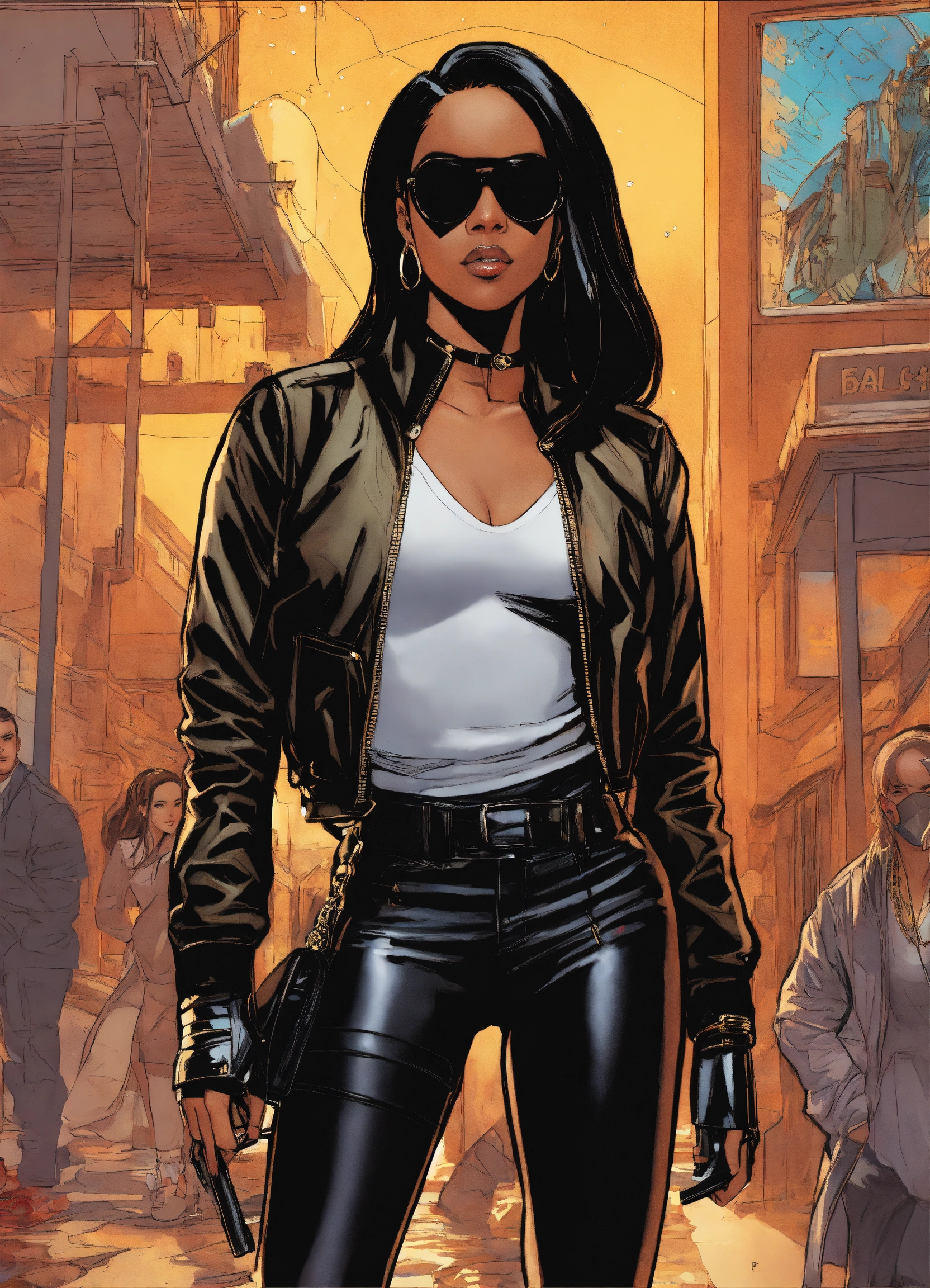 Lexica - Aaliyah Comic book style outfit