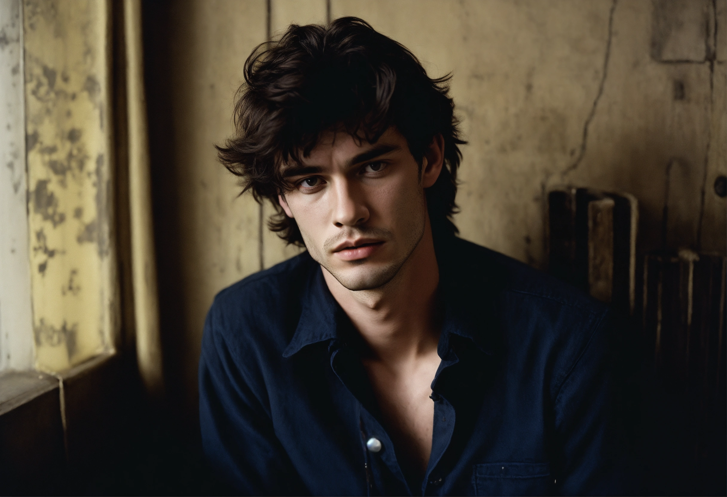 Lexica - Editorial portrait of young man, scruffy, Scottish, dark brown ...