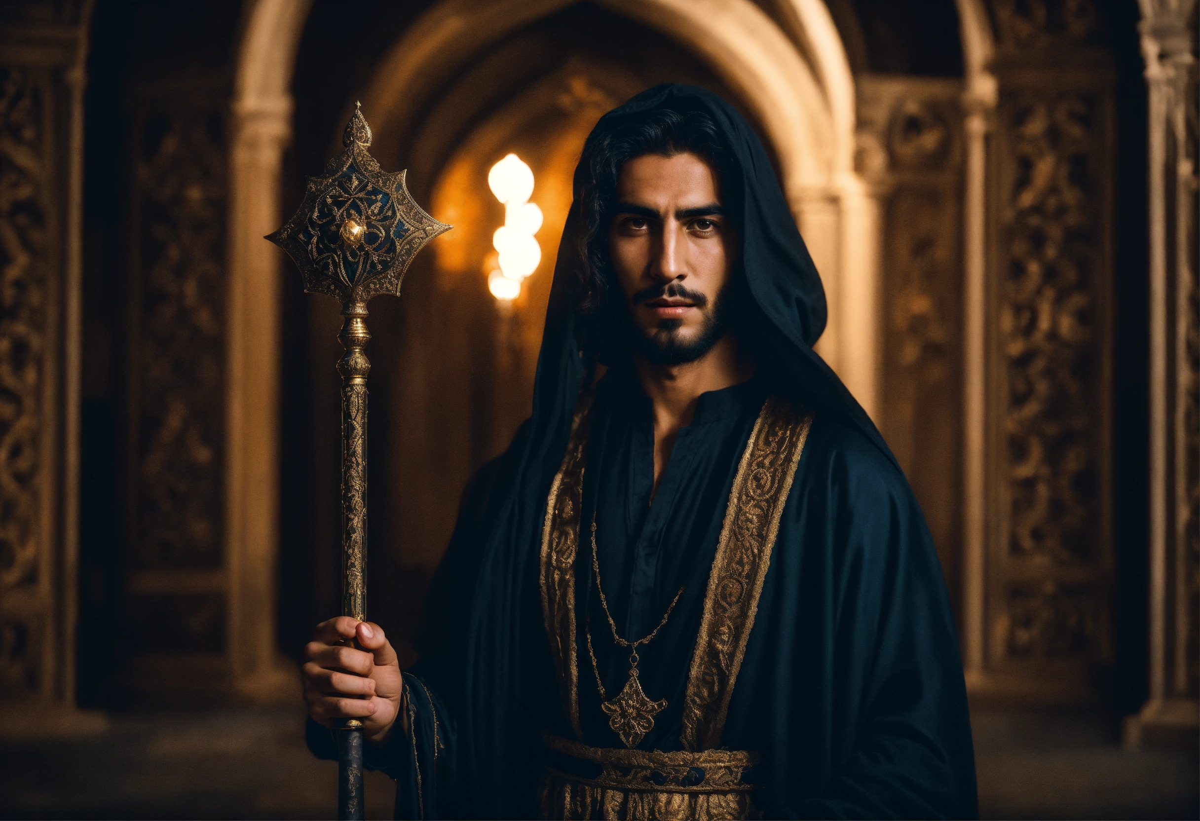 Lexica - Portrait of a young handsome evil Middle Eastern sorcerer ...