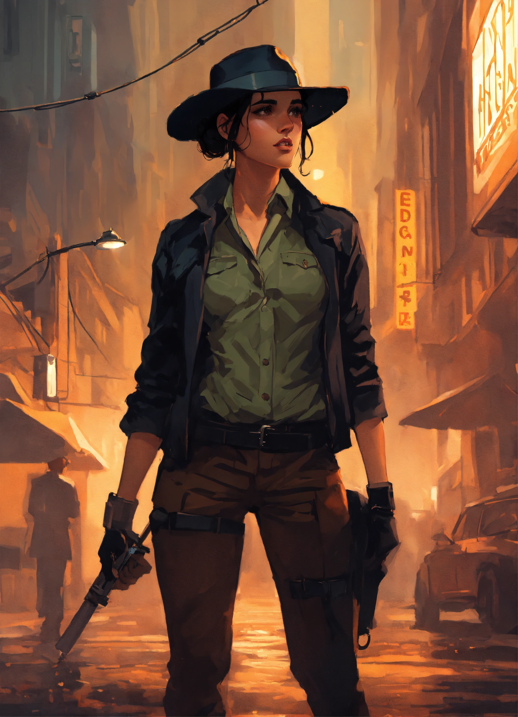 Lexica - Highly detailed portrait of a sewer emo punk lady mercenary ...