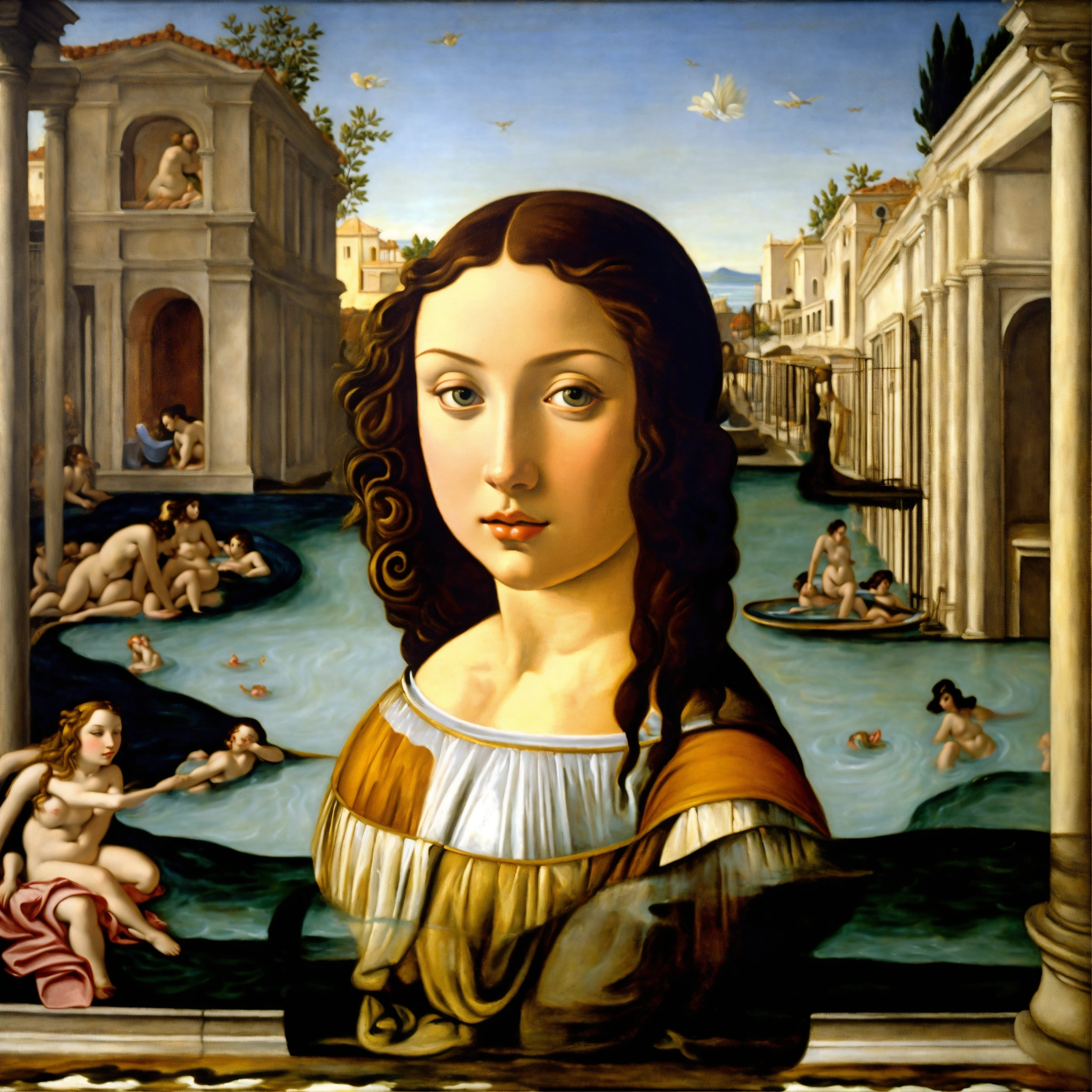 Lexica - In painting, The Birth of Venus offers a huge bathtub to us ...