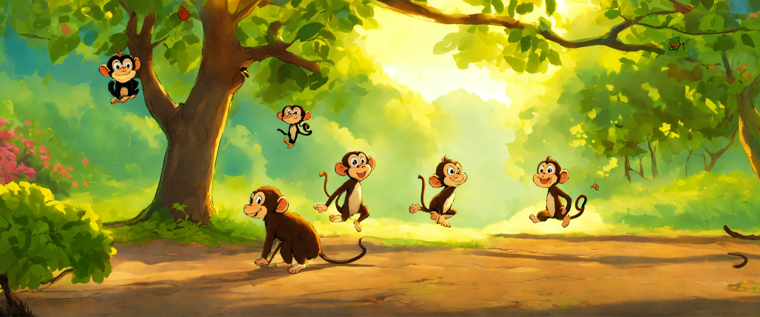 Lexica - One sunny morning, as the birds chirped and the monkeys swung ...