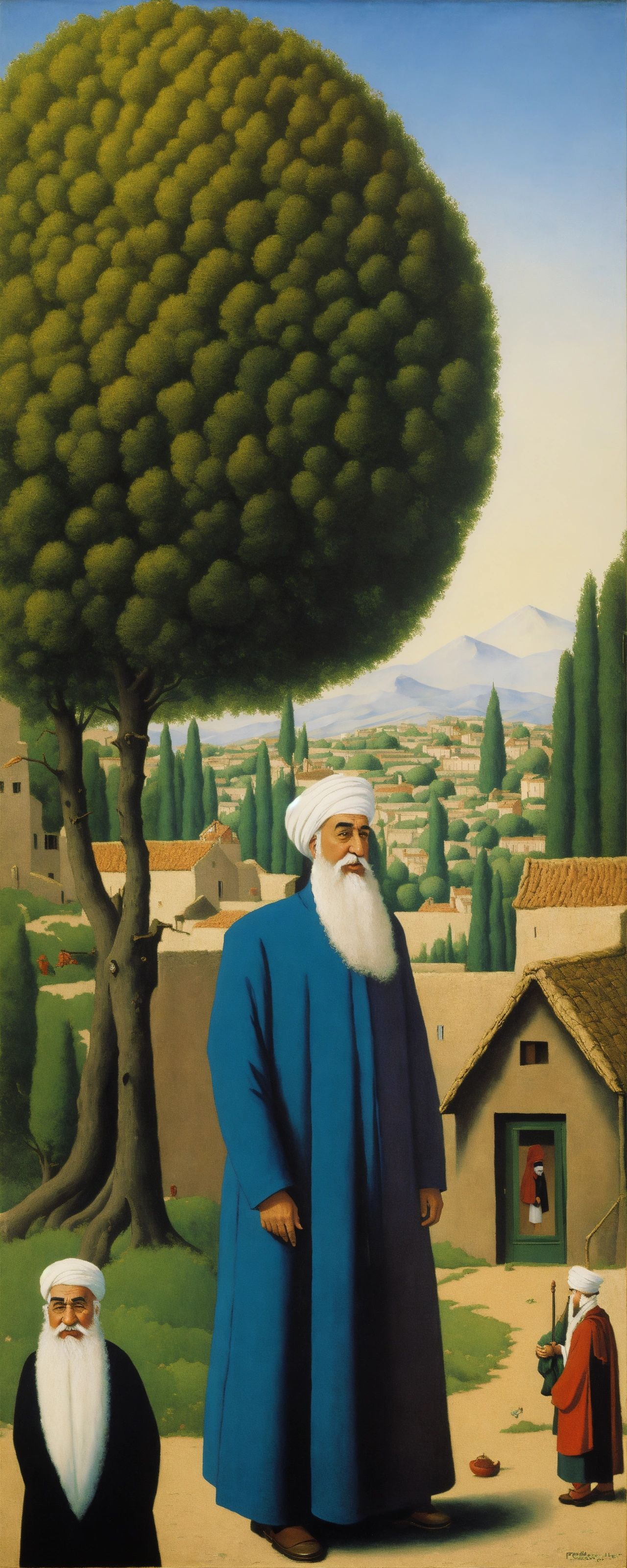 Lexica - Comedy cartoonish character Mullah Nasruddin in a village with ...