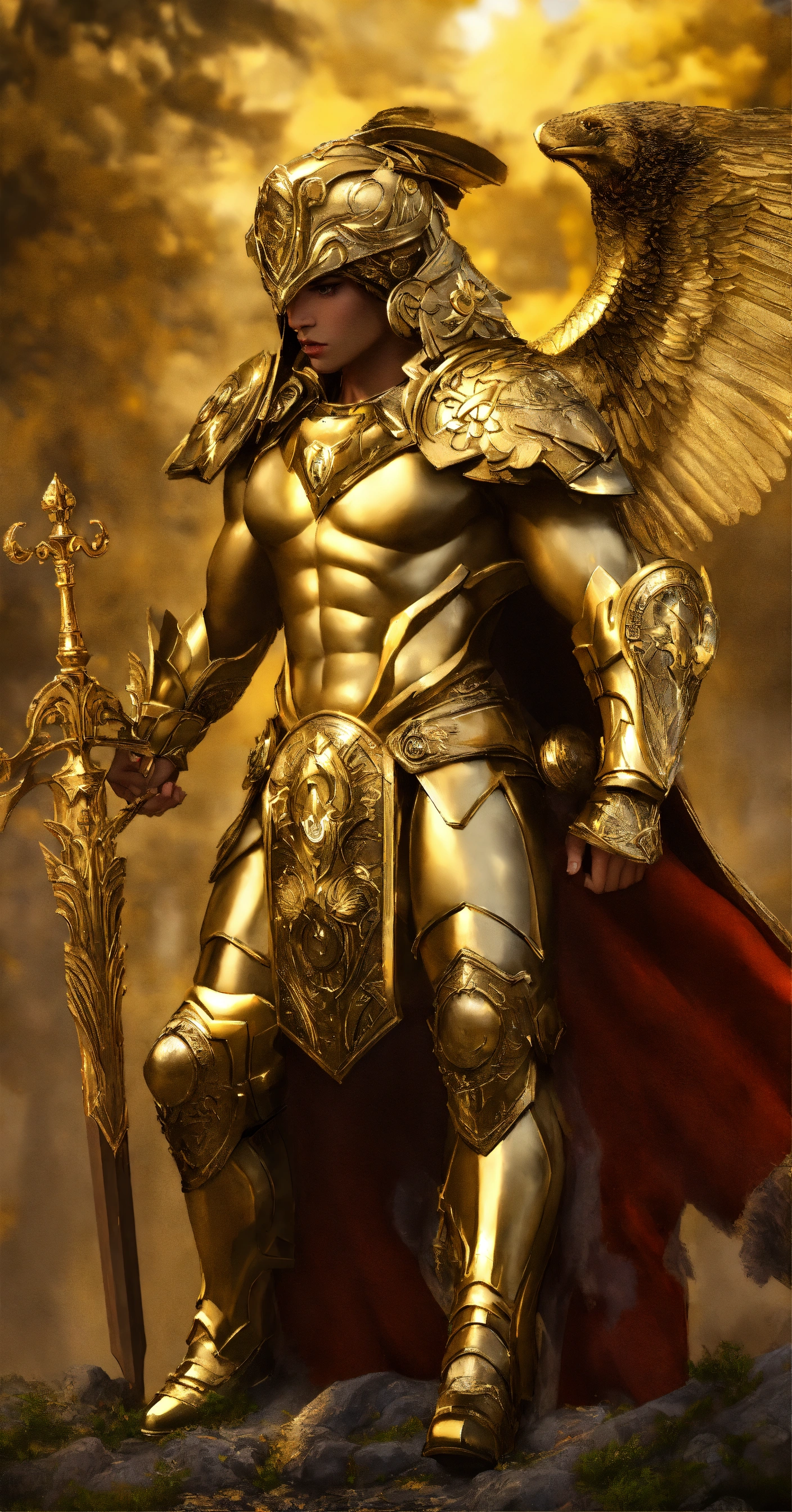 Lexica - Realistic art of an egale gold theme