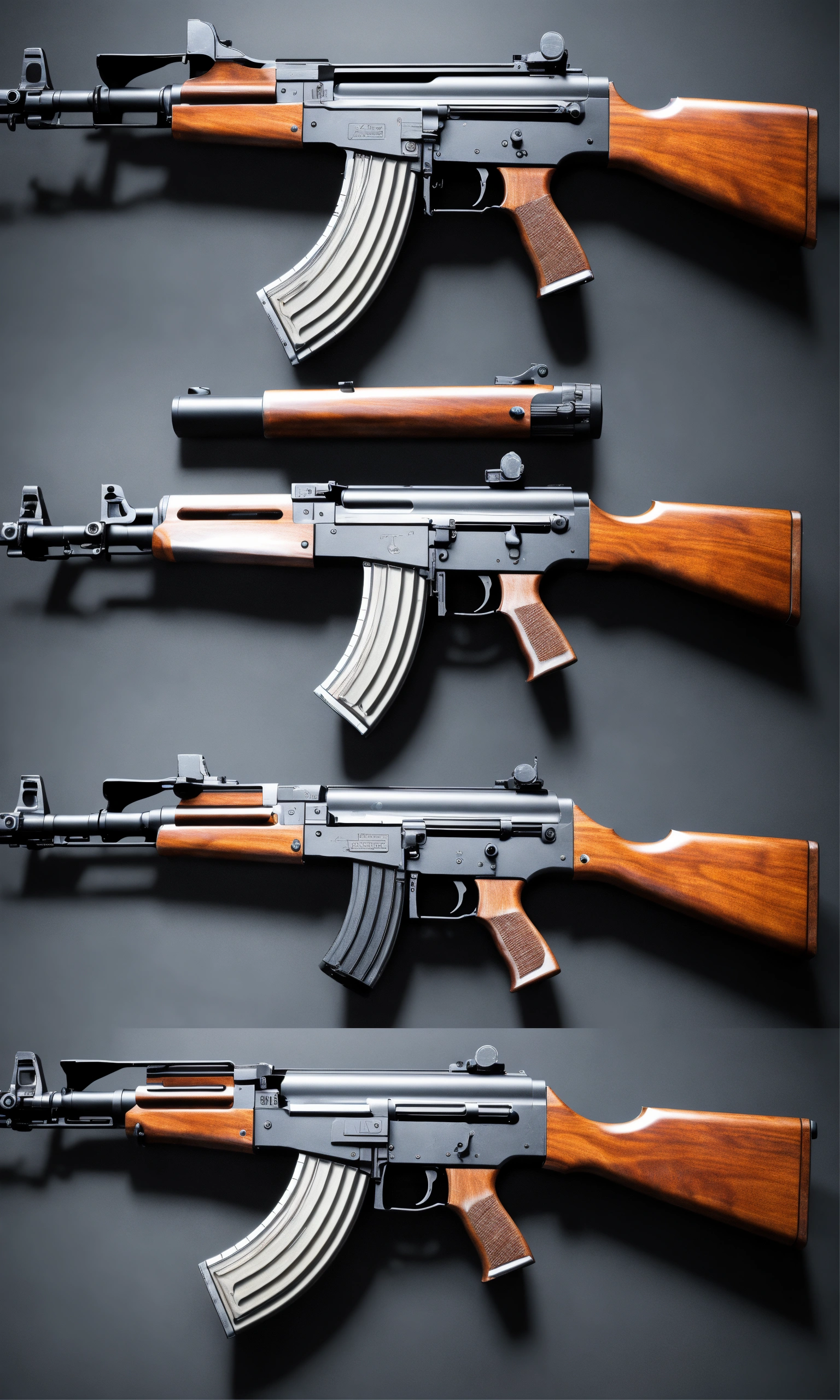 Lexica - Hyper realistic, detailed ak-47 gun side view