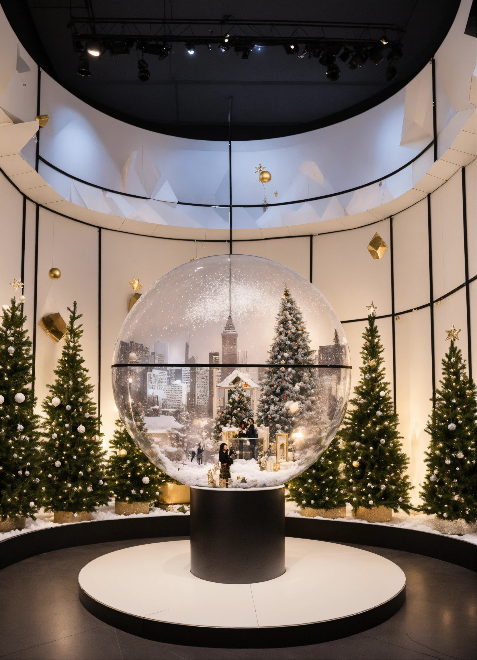 Lexica - Create a captivating snow globe photo wall spanning ...