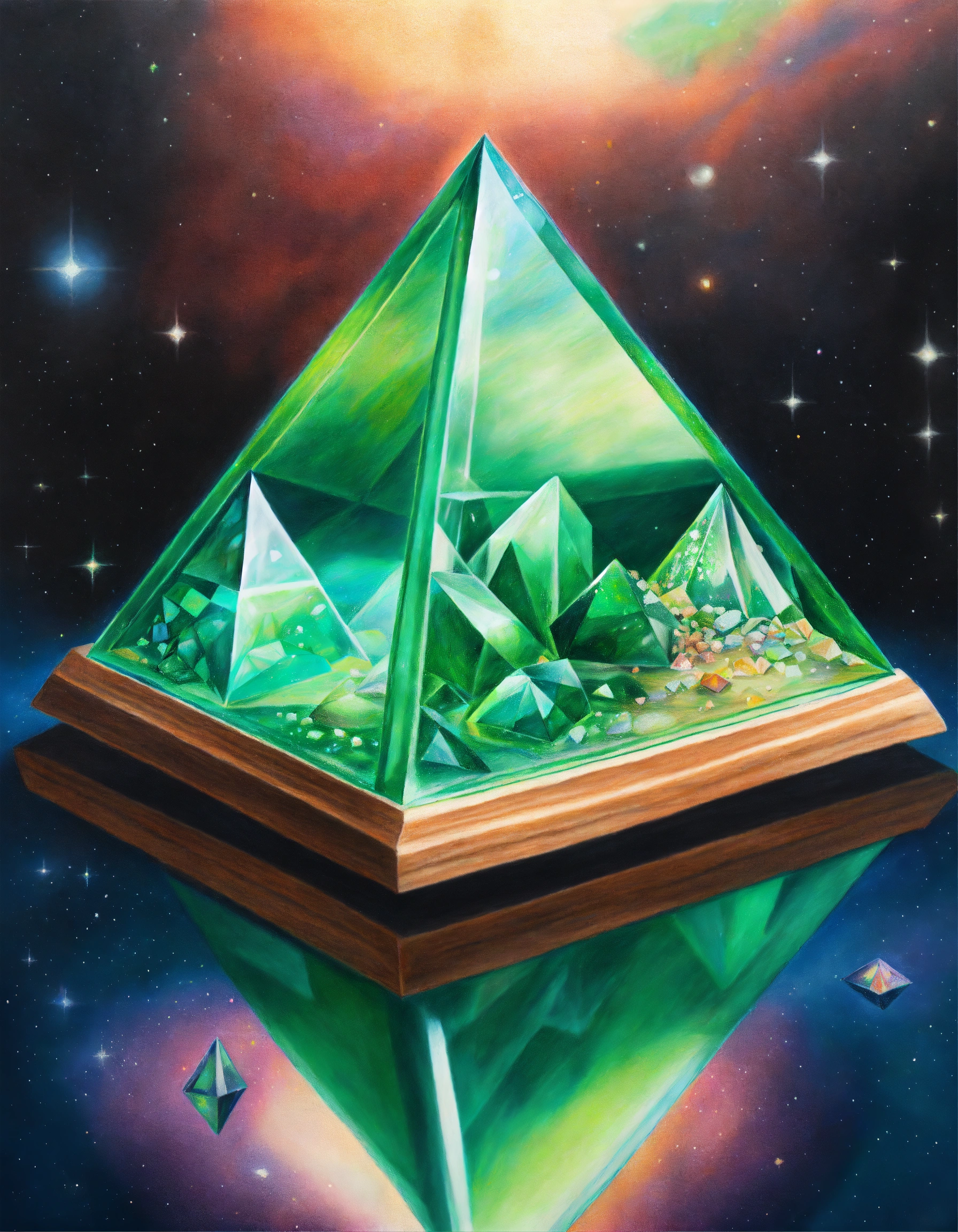 Lexica - Realistic colored pencil drawing of a green transparent ...