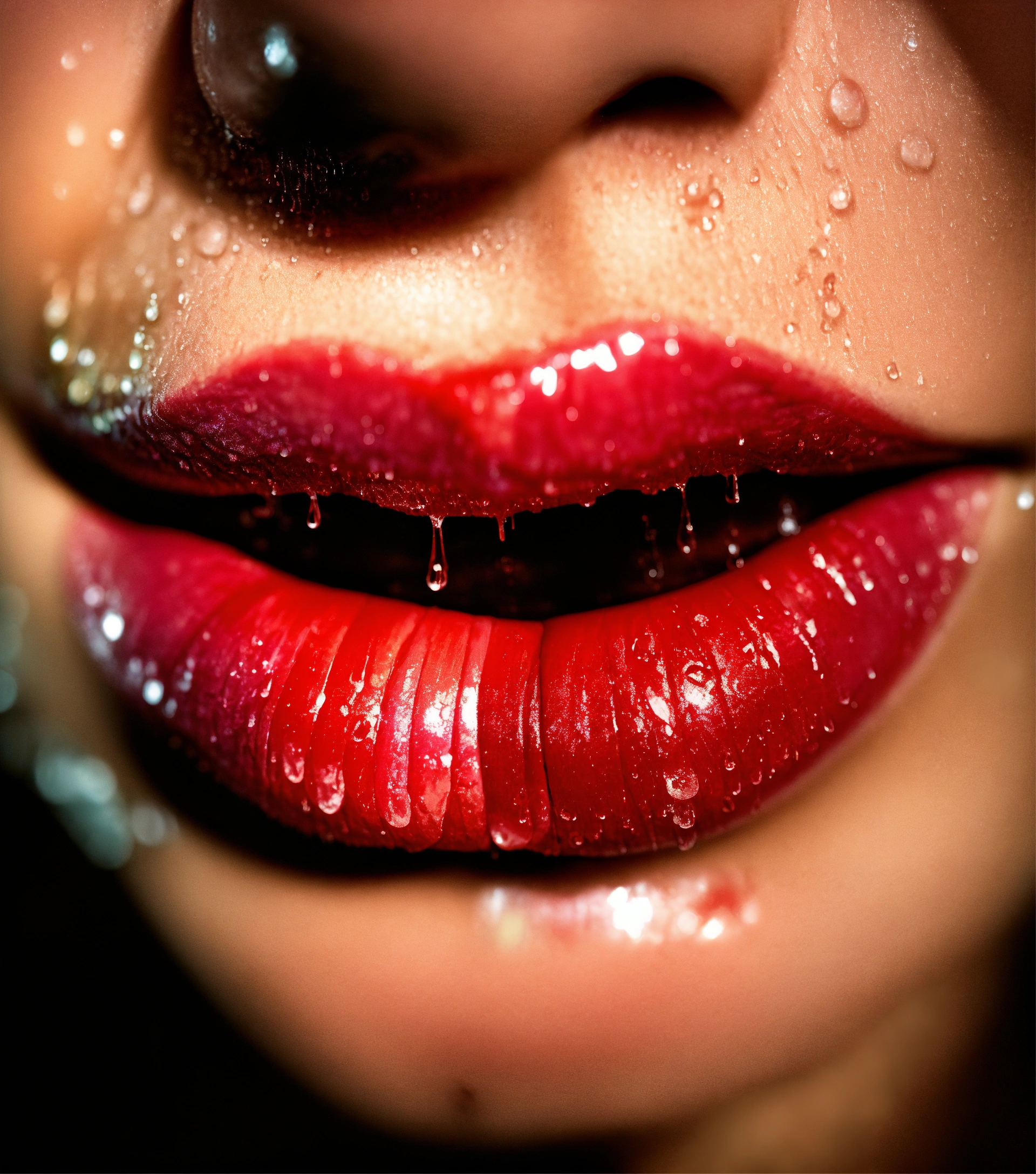 Lexica - A pair of lips, rain dripping with rain inside, 10d ...
