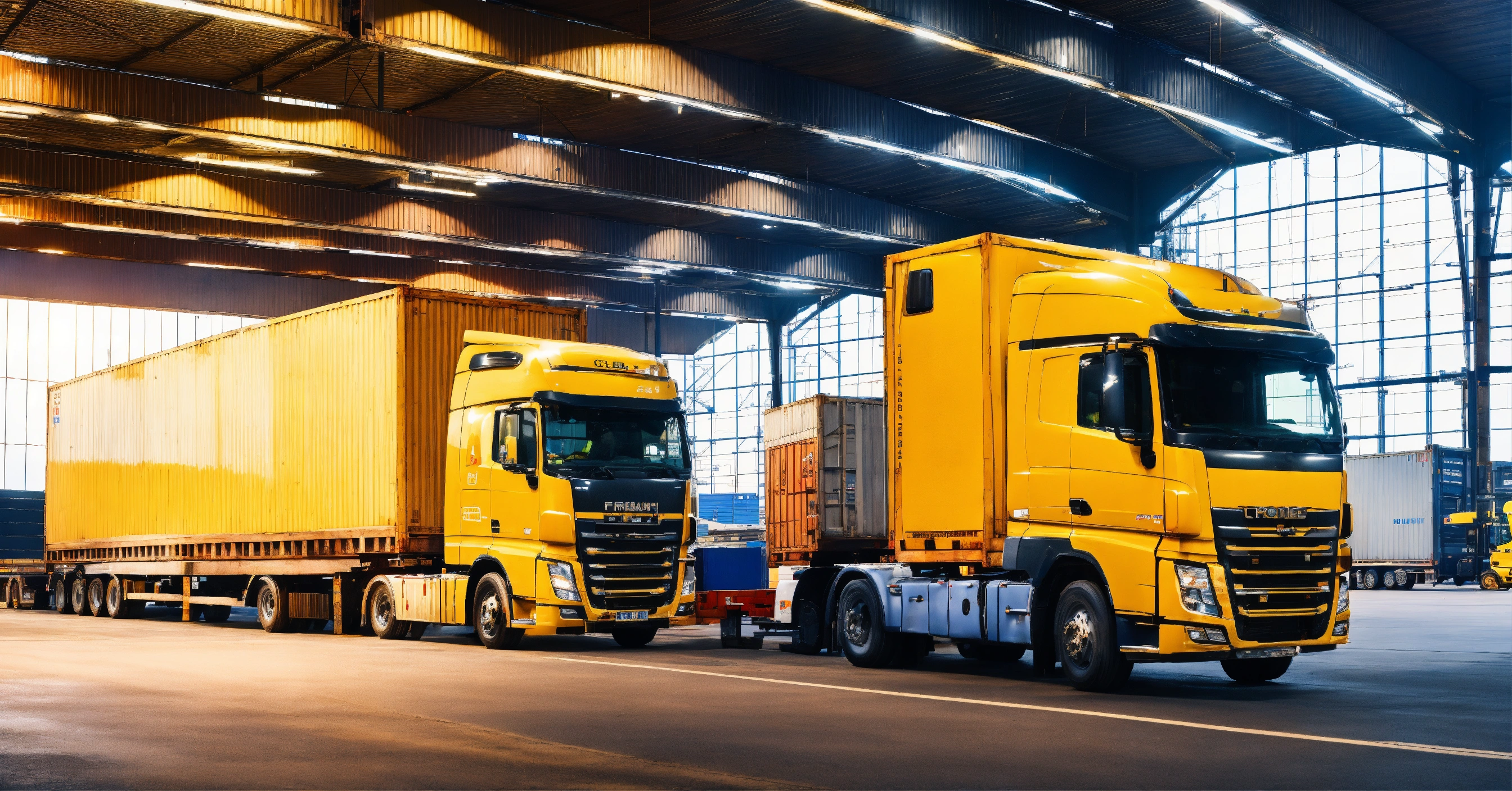 Lexica - Trucks with trailers at a checkpoint of a customs terminal ...