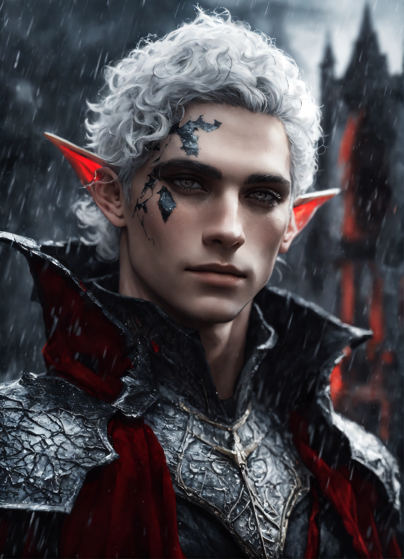 Lexica - Fantasy portrait of a ash-grey skinned elf, male sorceror ...