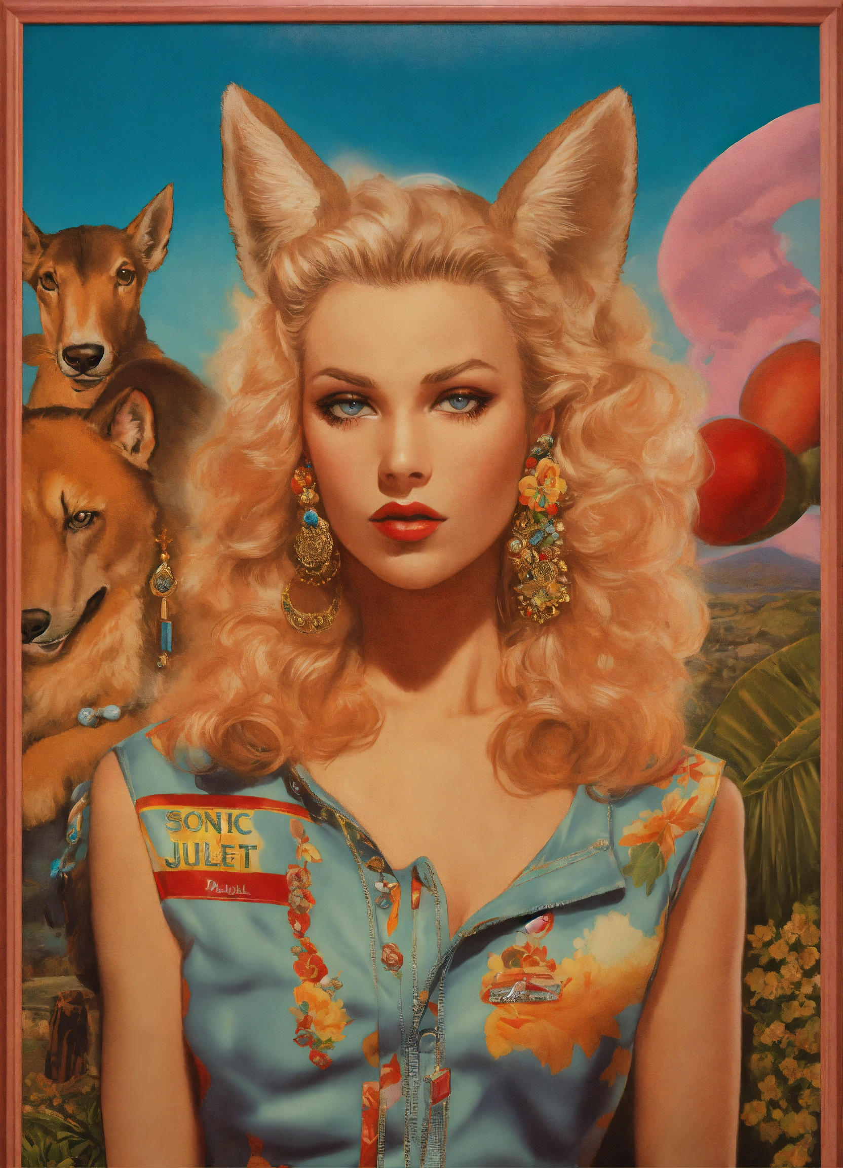 Lexica - Fables of shindigo & sonic juliet, in the style of alex gross, iconic rock and roll ...