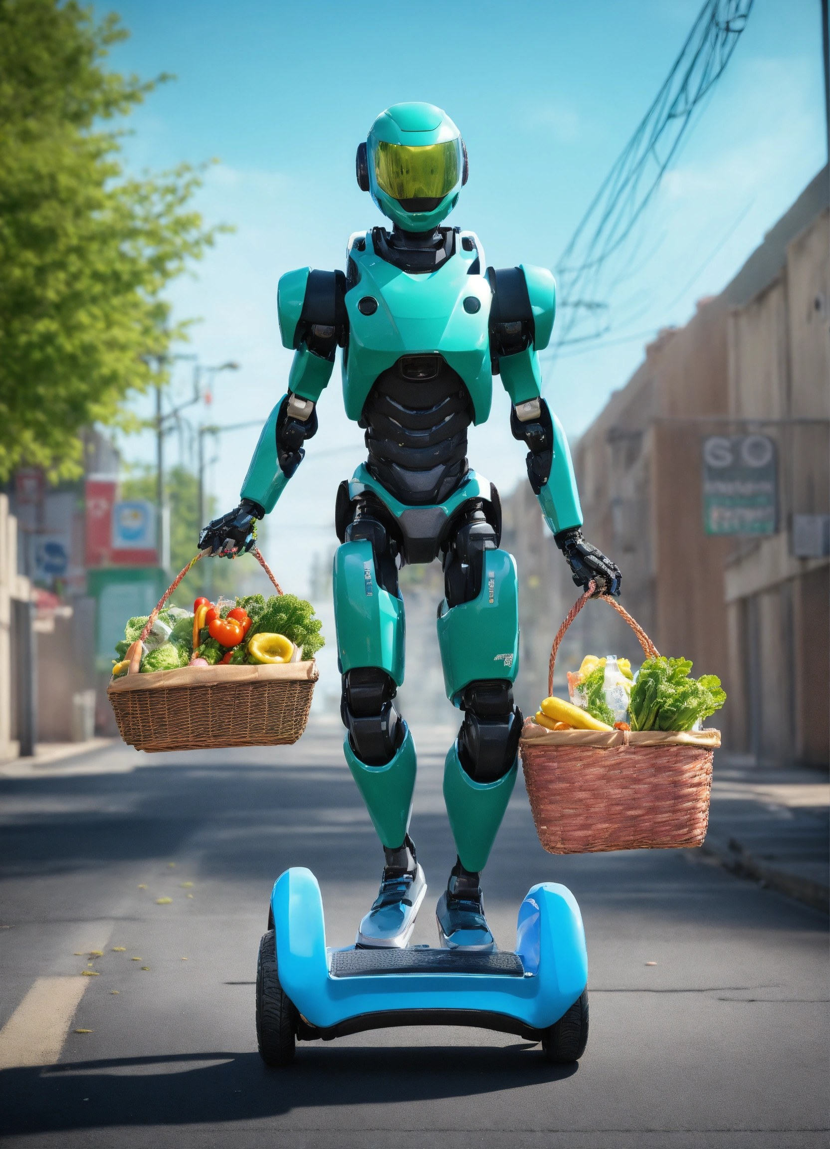 Lexica - A passionate male robot on hoverboard, realistic man face ...