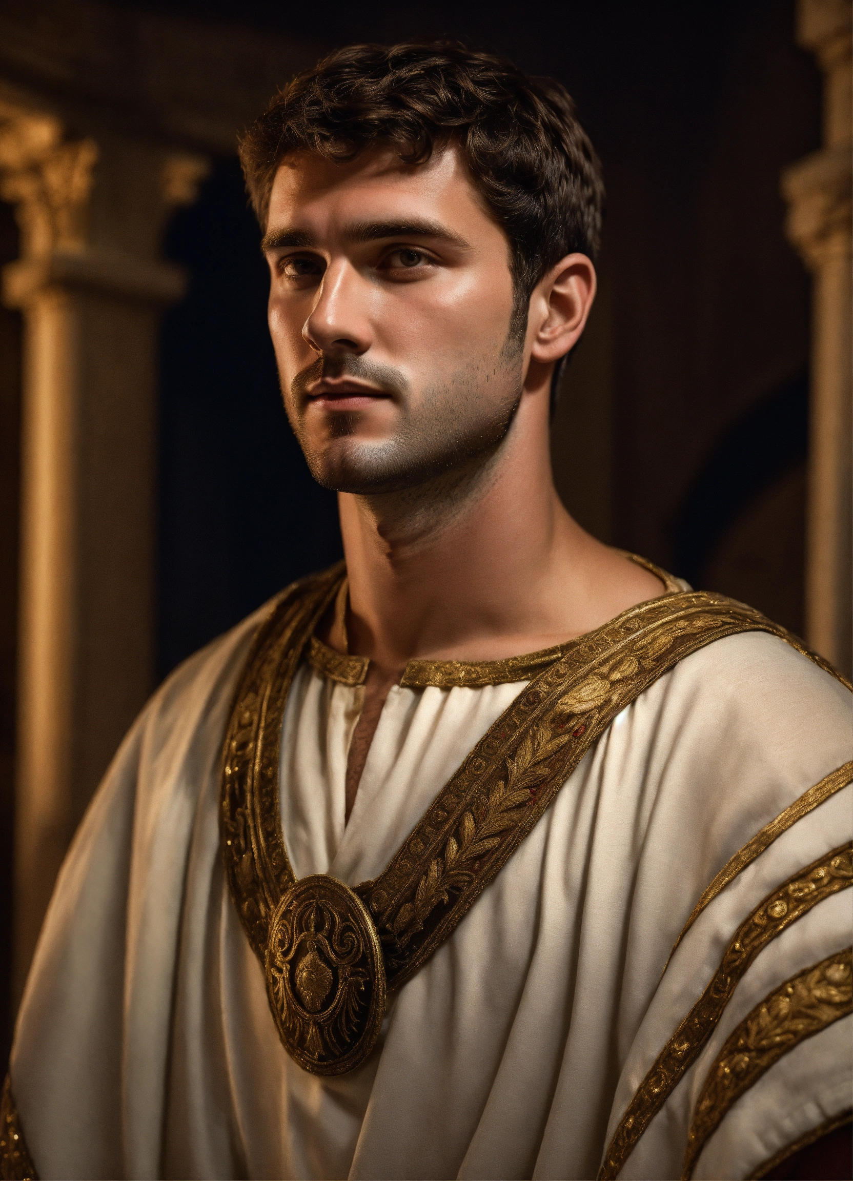 Lexica - A young rich noble handsome roman man wearing roman clothes ...