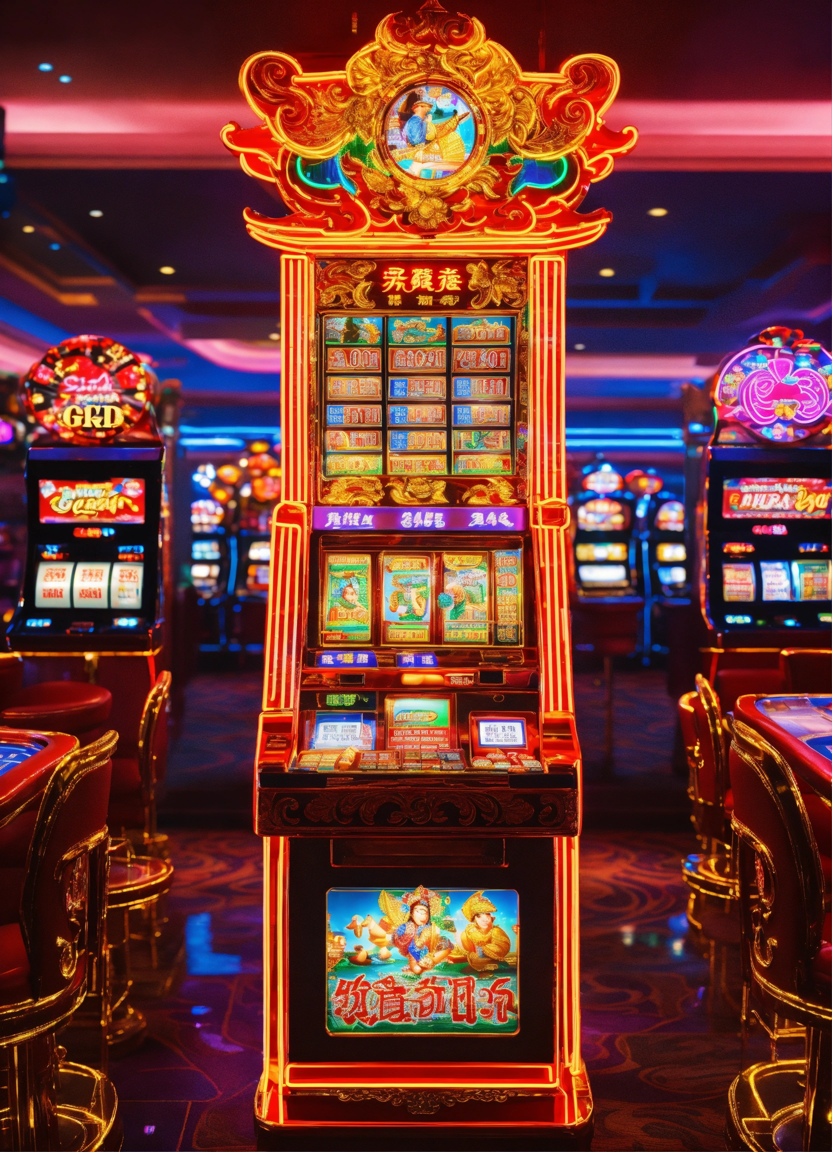 Lexica - 3D REAL GOD GUANGONG casino slot machine in the gambling 8k ...