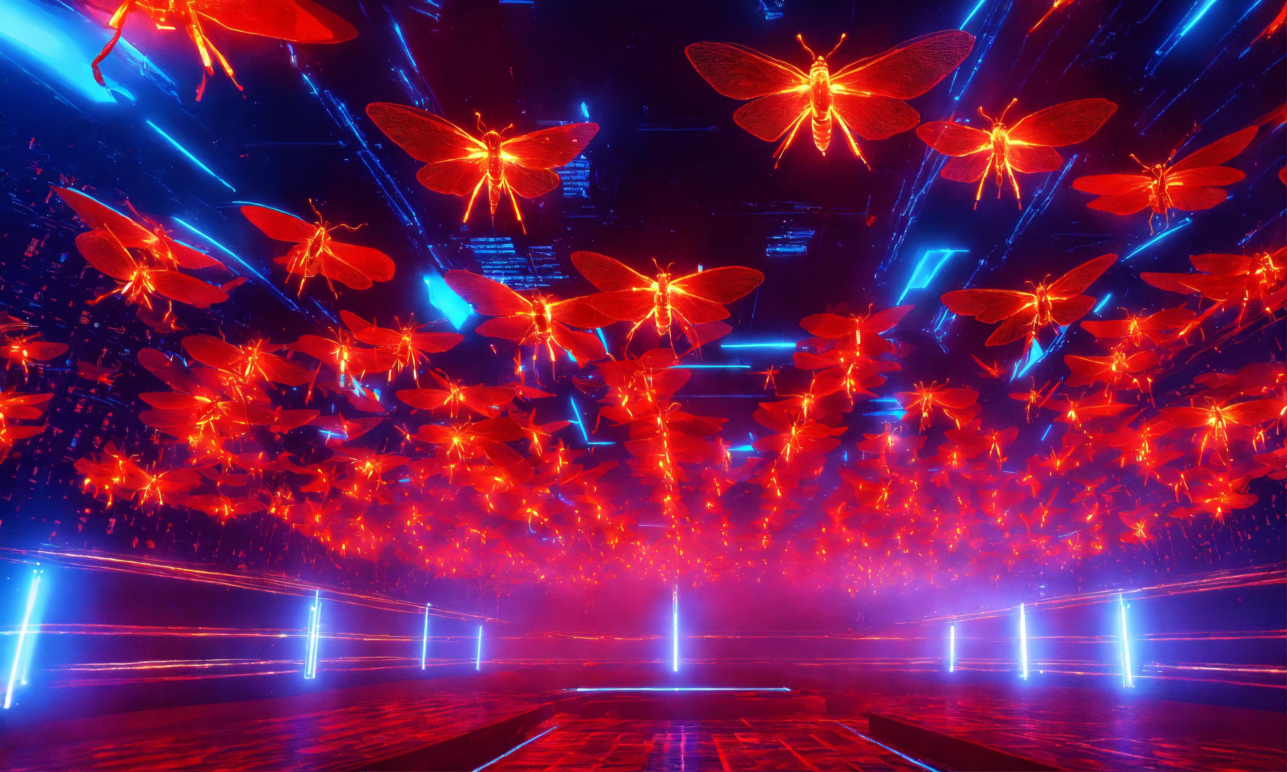 Lexica - Holographic swarm of flying armored insect ships attack ...