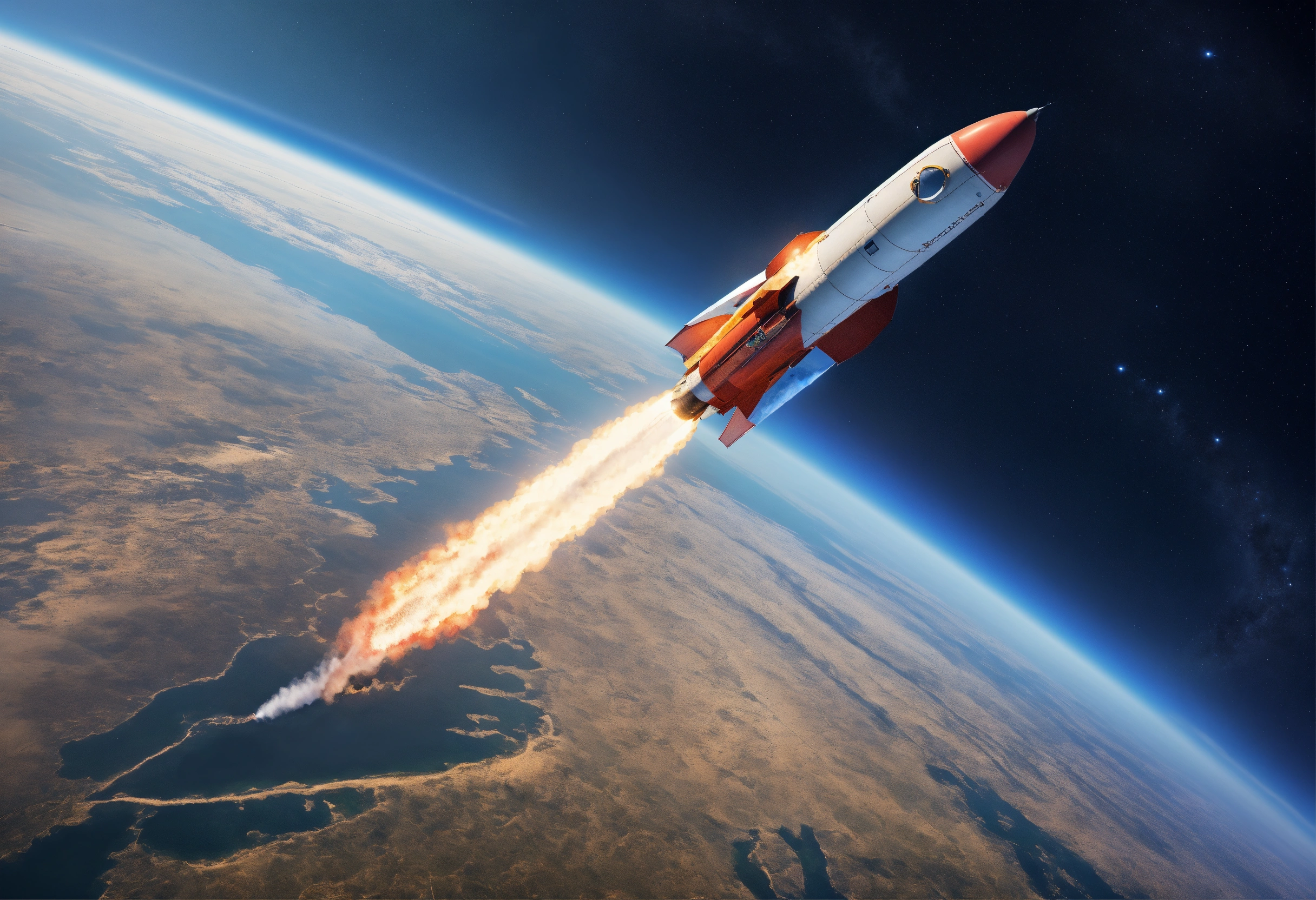 Lexica - A rocket flying trough sapce