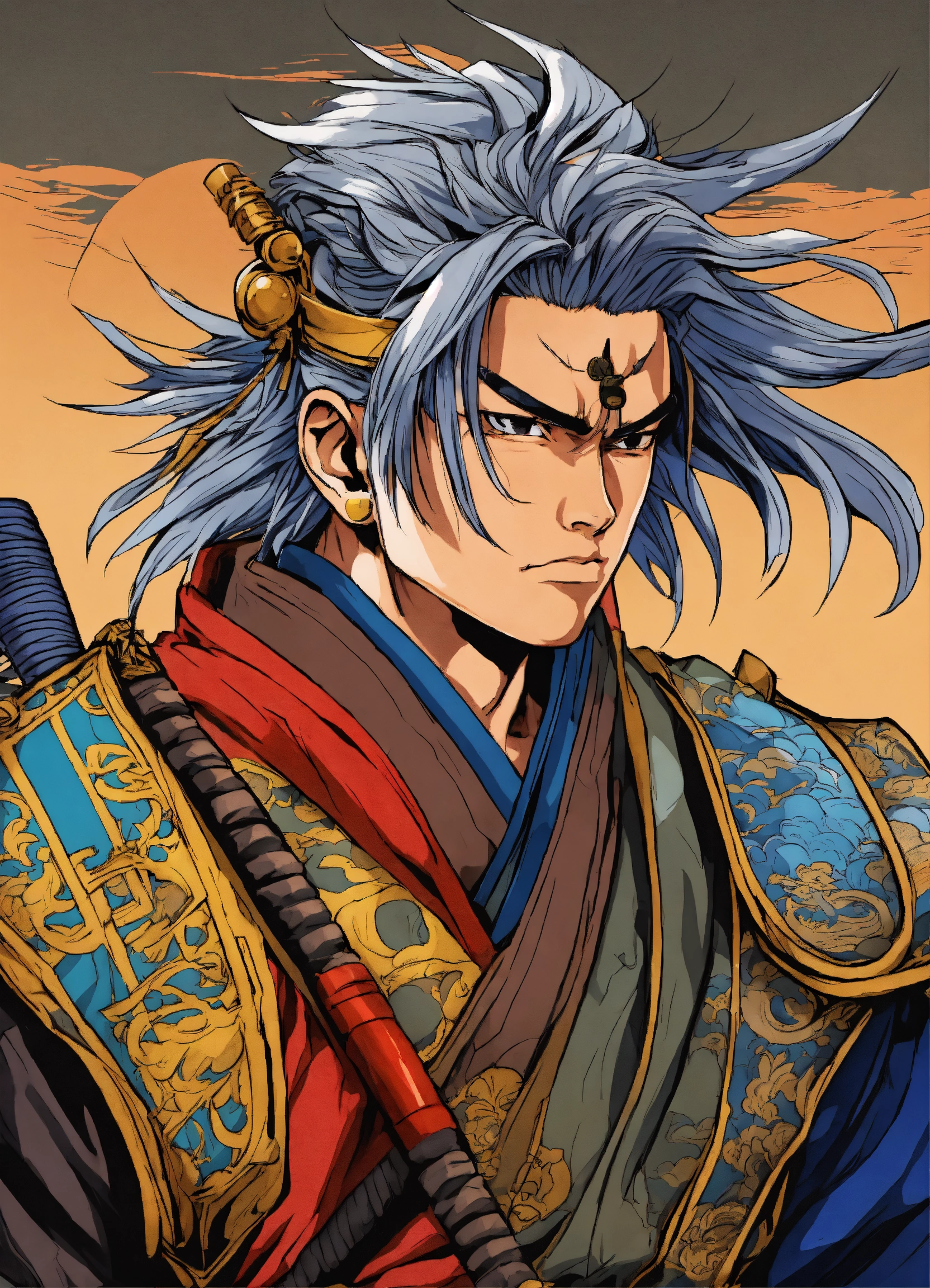 Lexica - Generate a portrait of a samurai , 4K resolution, anime line ...