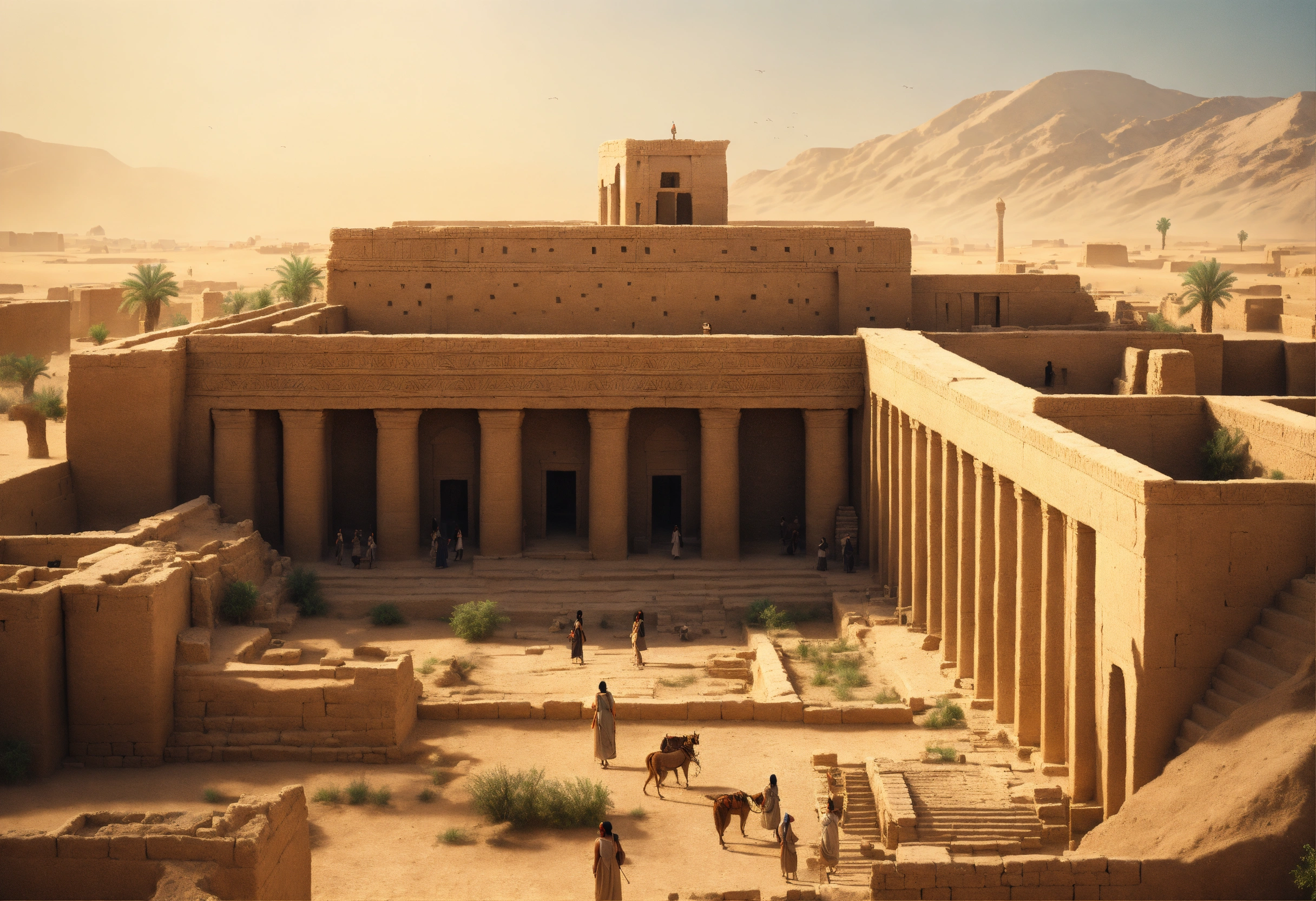 Lexica - Ancient city Mesopotamia. Ancient buildings, 811-806 BC. hyperrealism, 8k post ...