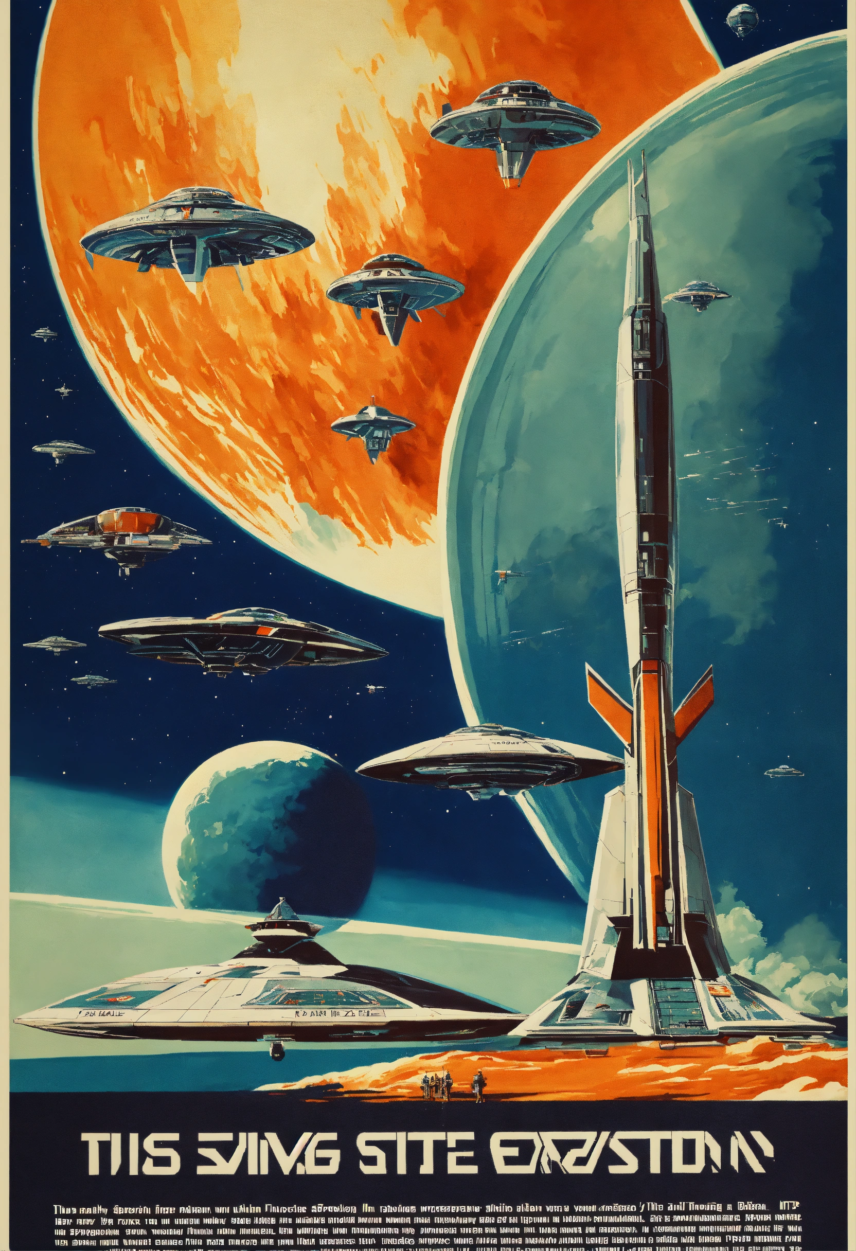 Lexica - Futuristic military propaganda poster of futuristic spaceships ...