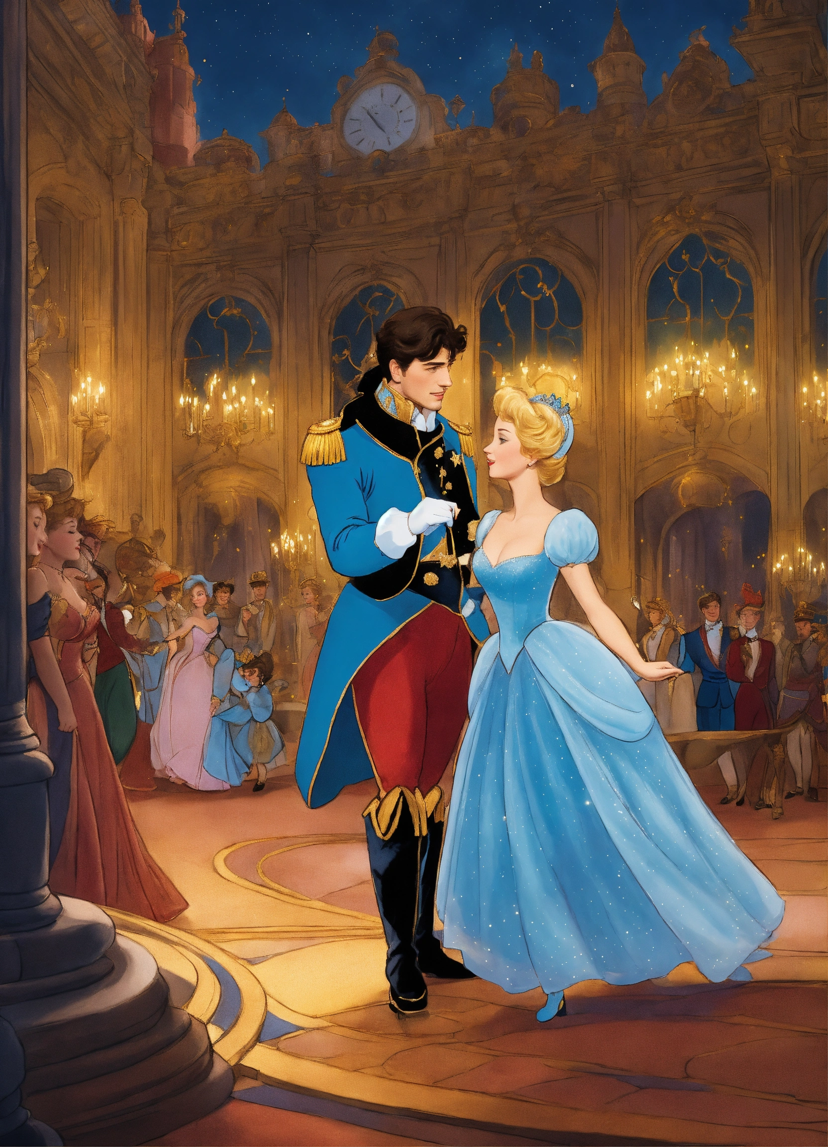 Lexica - When Cinderella arrived at the palace, everyone was in awe of ...