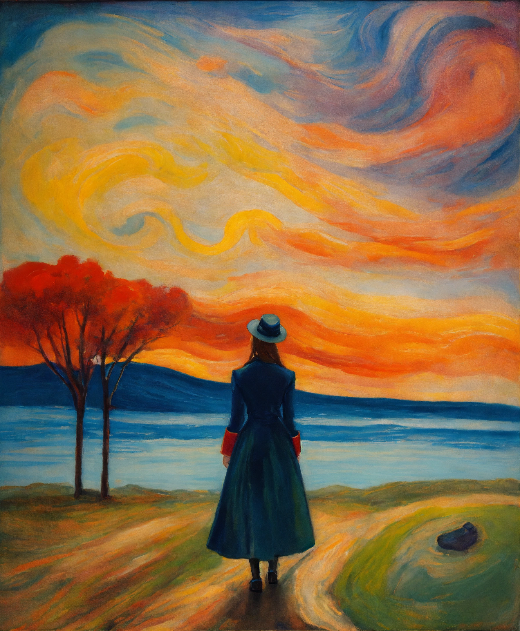 Lexica - Oil painting in the style of Edvard Munch on the theme of ...