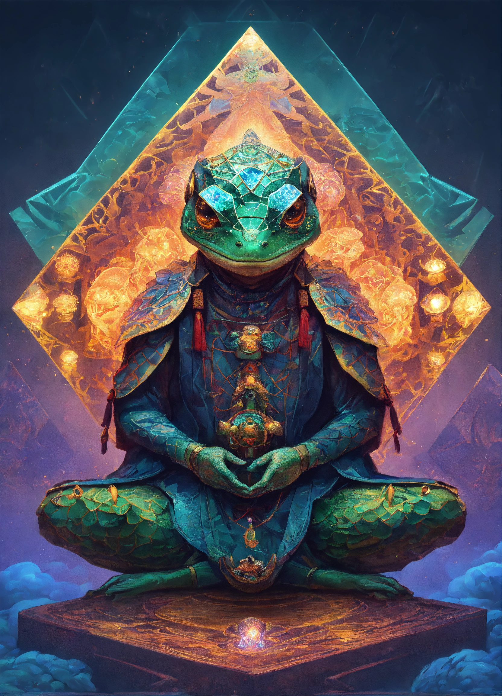 Lexica - Diamond Toad That is Samurai warrior that is meditating in a ...