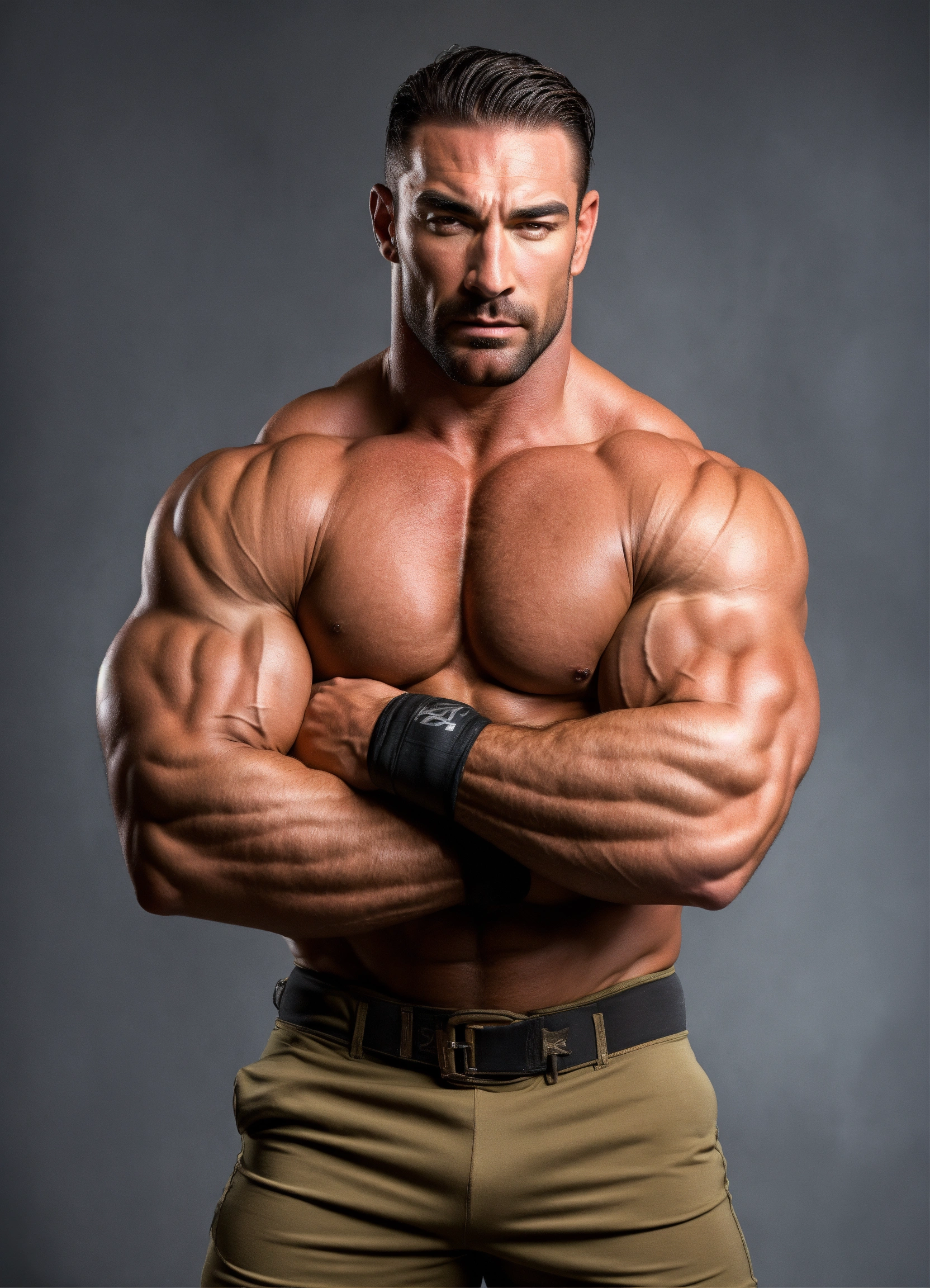 Lexica - 40-year-old wrestler with big muscles, bodybuilder, Mason Ryan from WWE, big