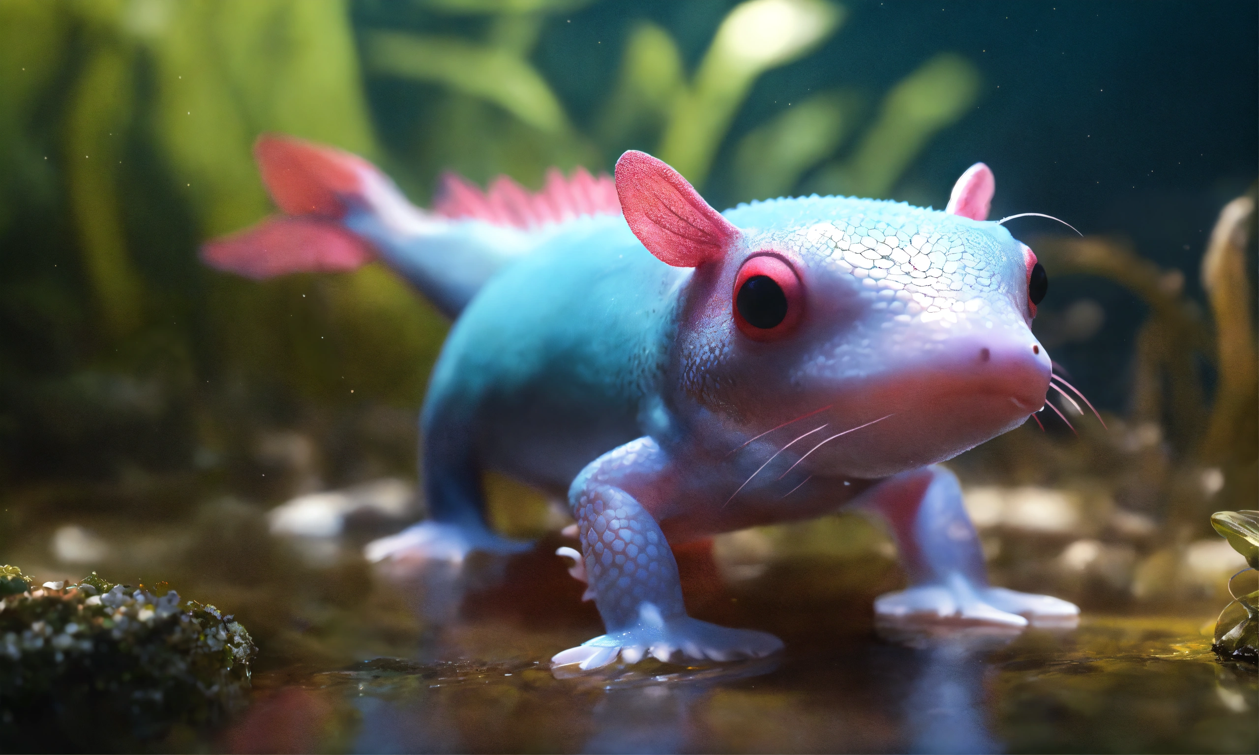Lexica - Very cute Axolotl hybrid with platypus. 3d render, vray smooth ...