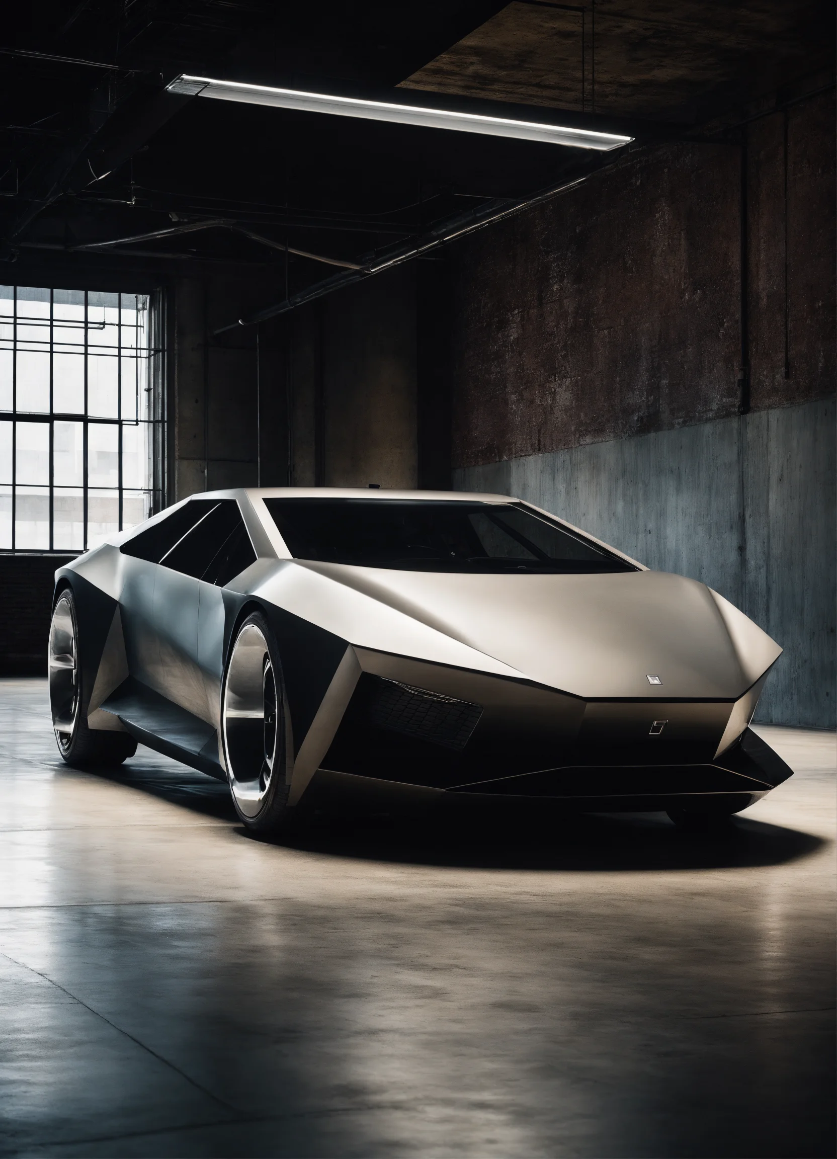 Lexica - Minimalistic plolygon geometric car Rick Owens in brutalism ...