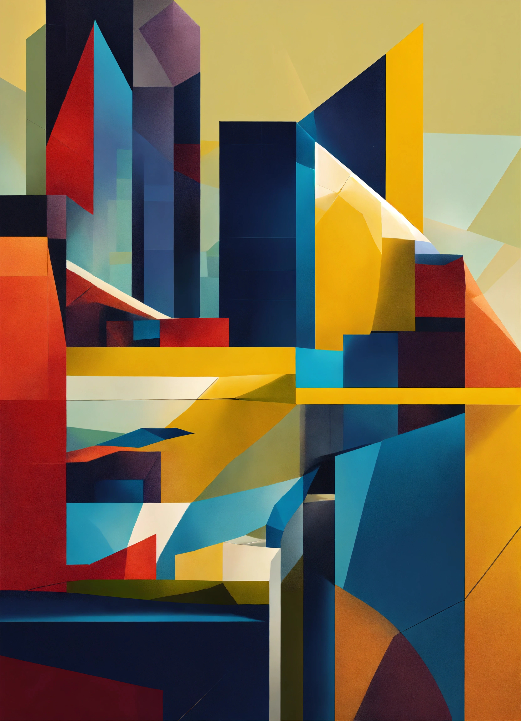 Lexica - Abstract design and minimalist of Urban Chaos cubist art in ...